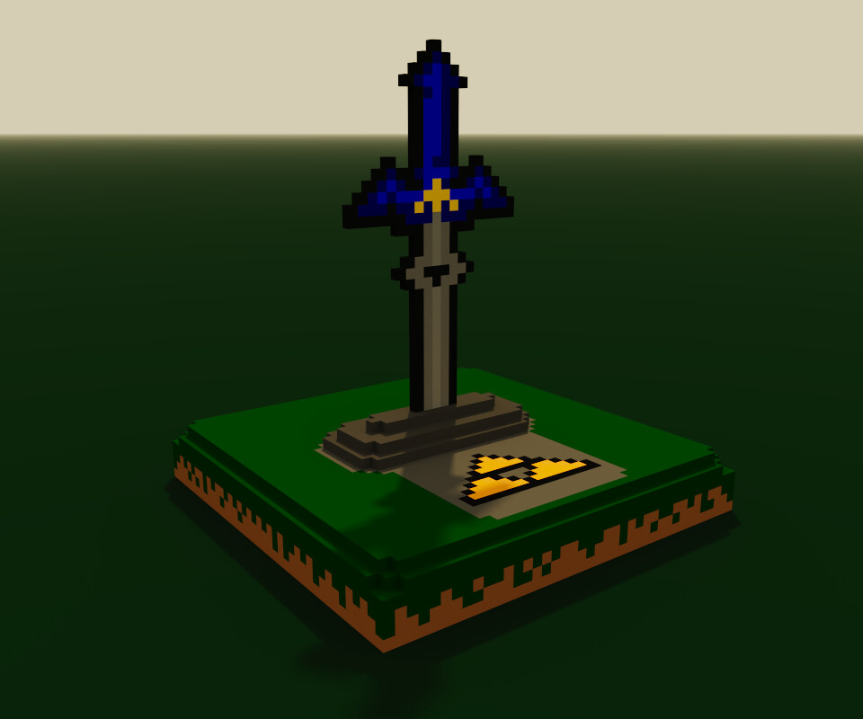 ArtStation - Master Sword, The Legend of Zelda Voxelized