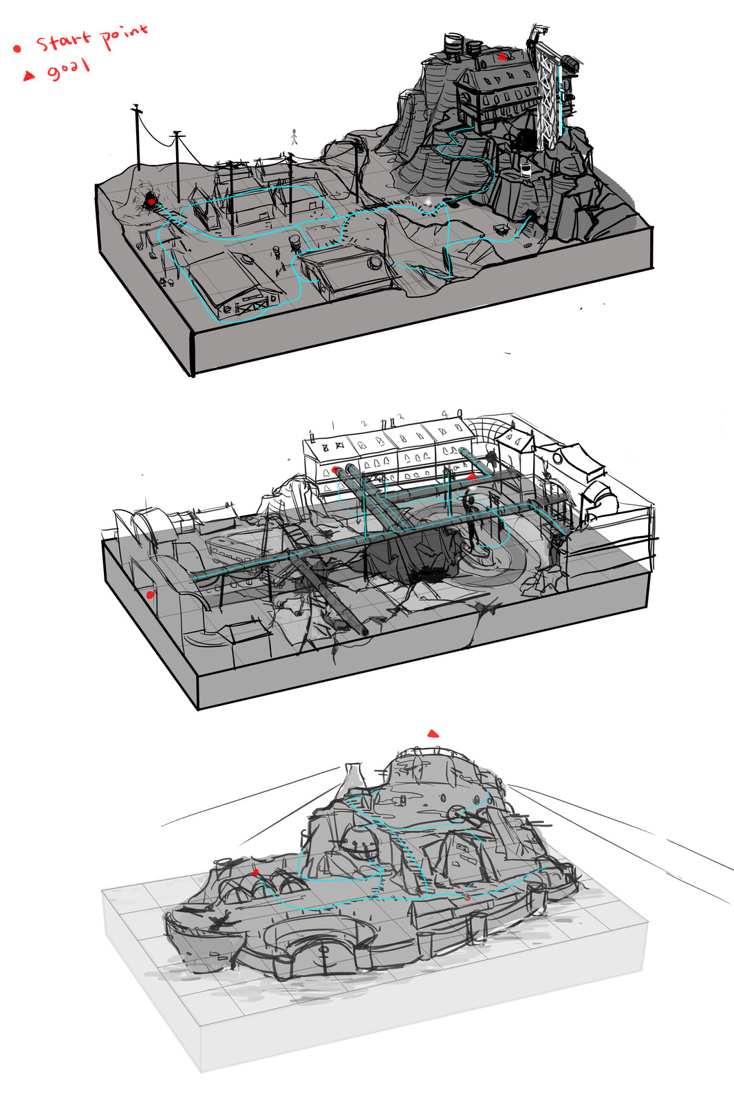 Hyeonkyung Lee - Western style of Game map Concept Art and Hand painted ...