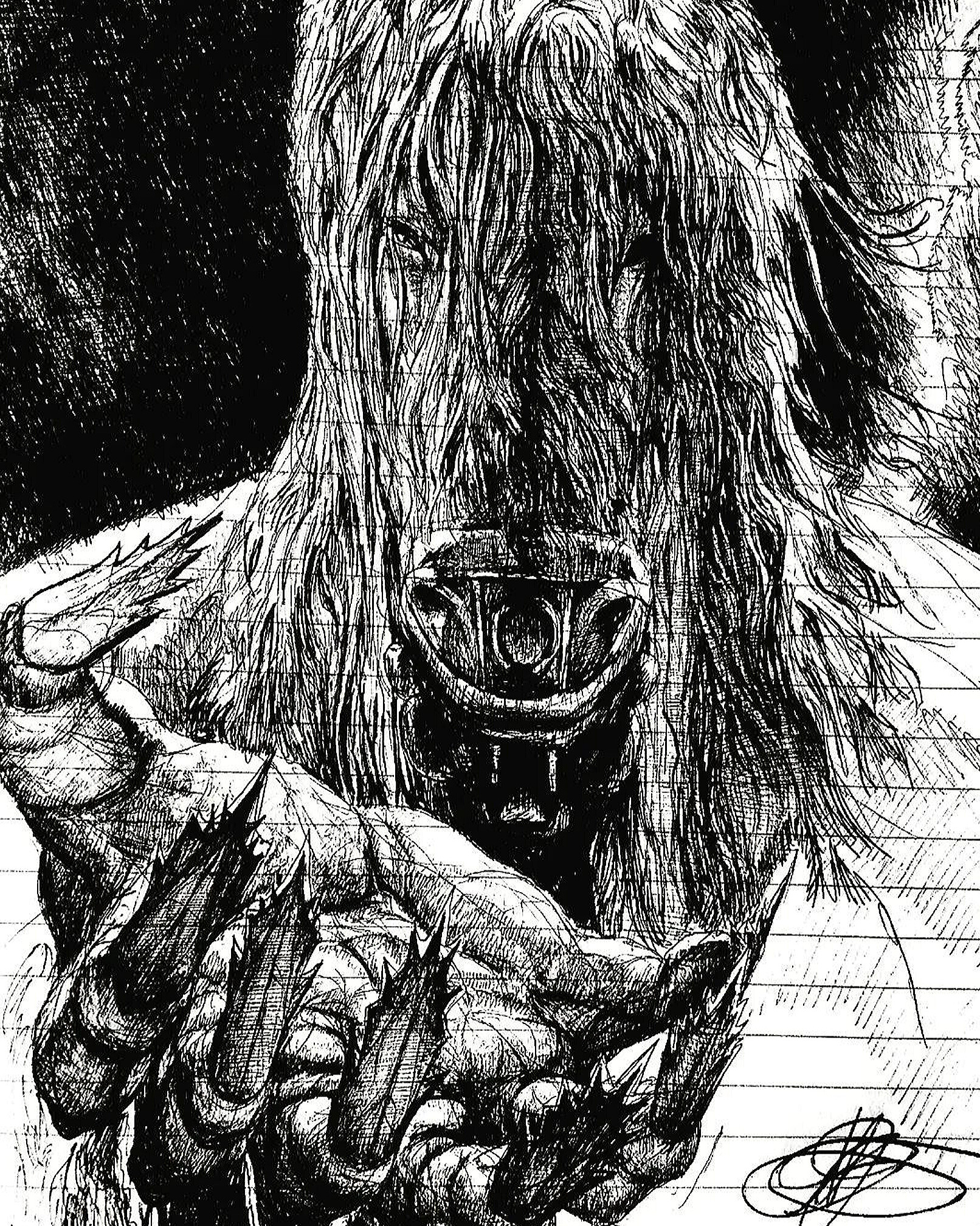 Rochaku - Scary horse creature|Manga art concept