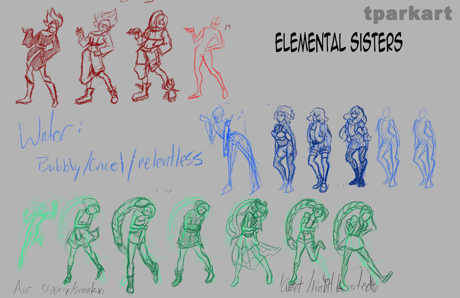 ArtStation - Elemental Sister Trio