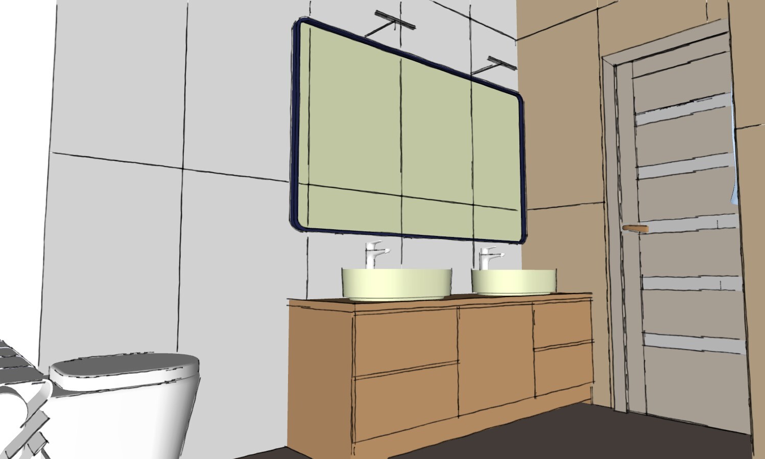 ArtStation - Interior Design Bathroom Drawings sketch