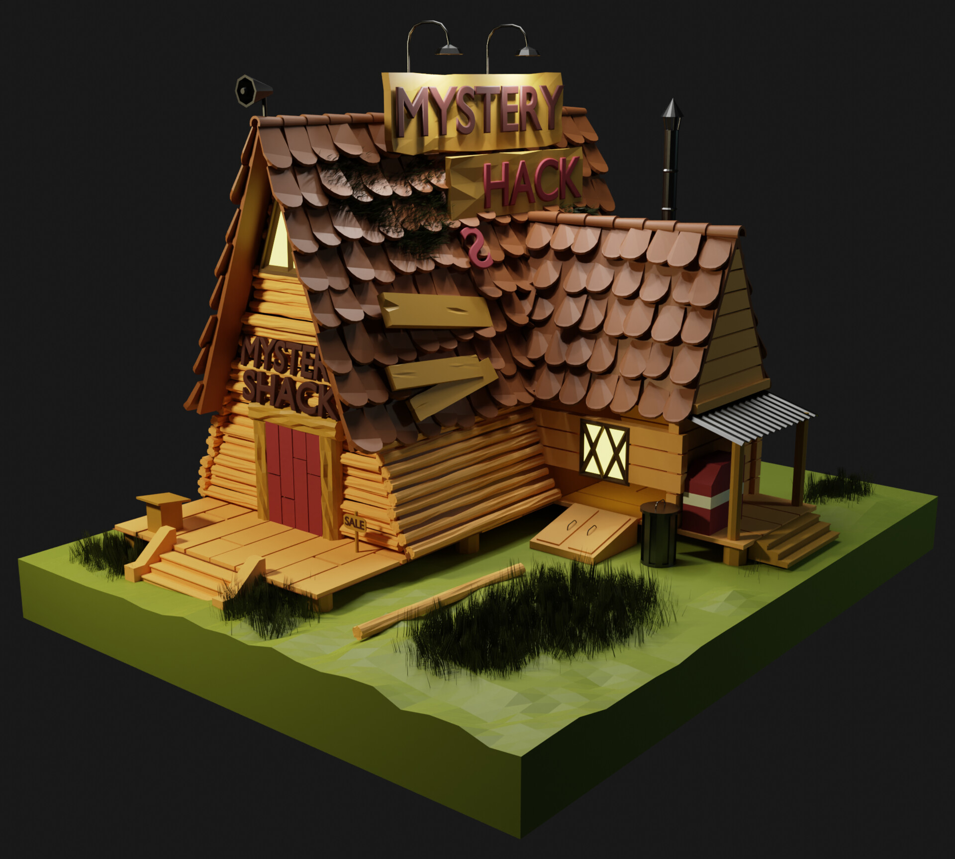 ArtStation - Хижина чудес из Гравити Фолз 3D Blender