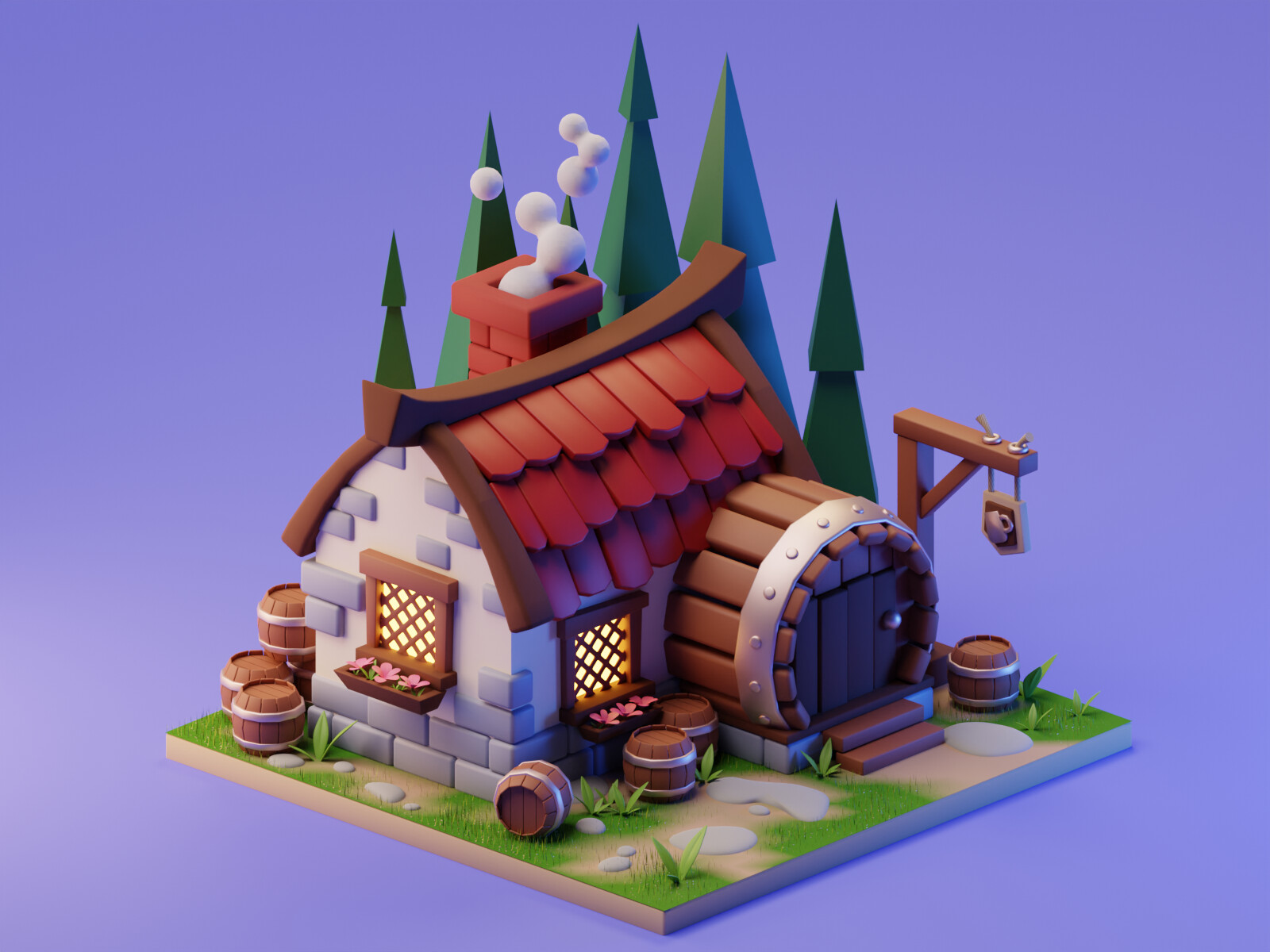 ArtStation - Low-poly tavern