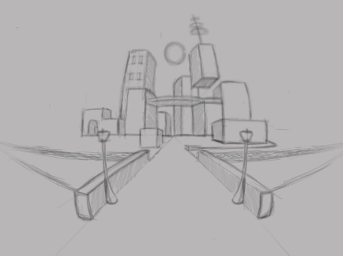 ArtStation - Intergalactic city Perspective scene