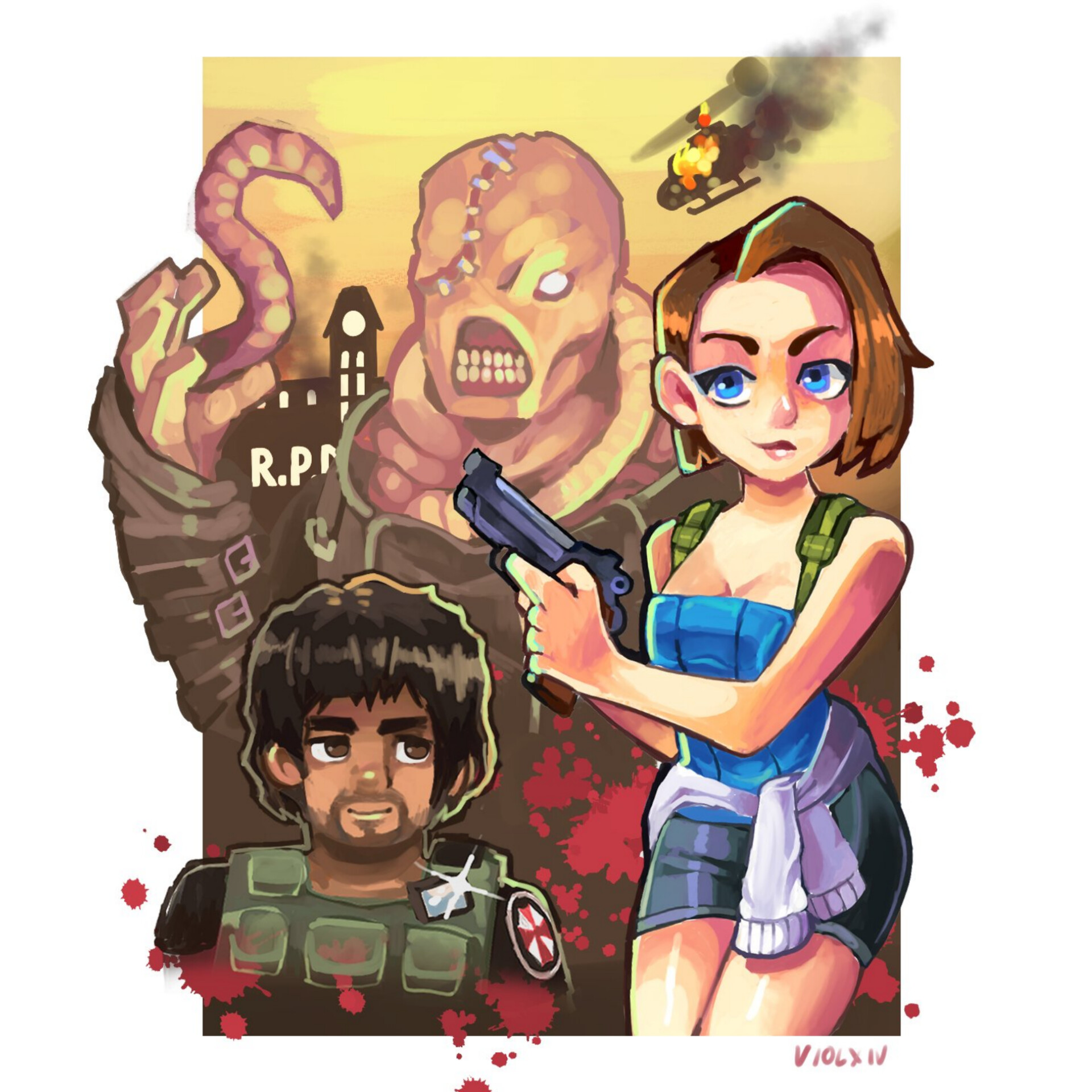 ArtStation - Raccoon City Reunion! Resident Evil 3 Fan-Art
