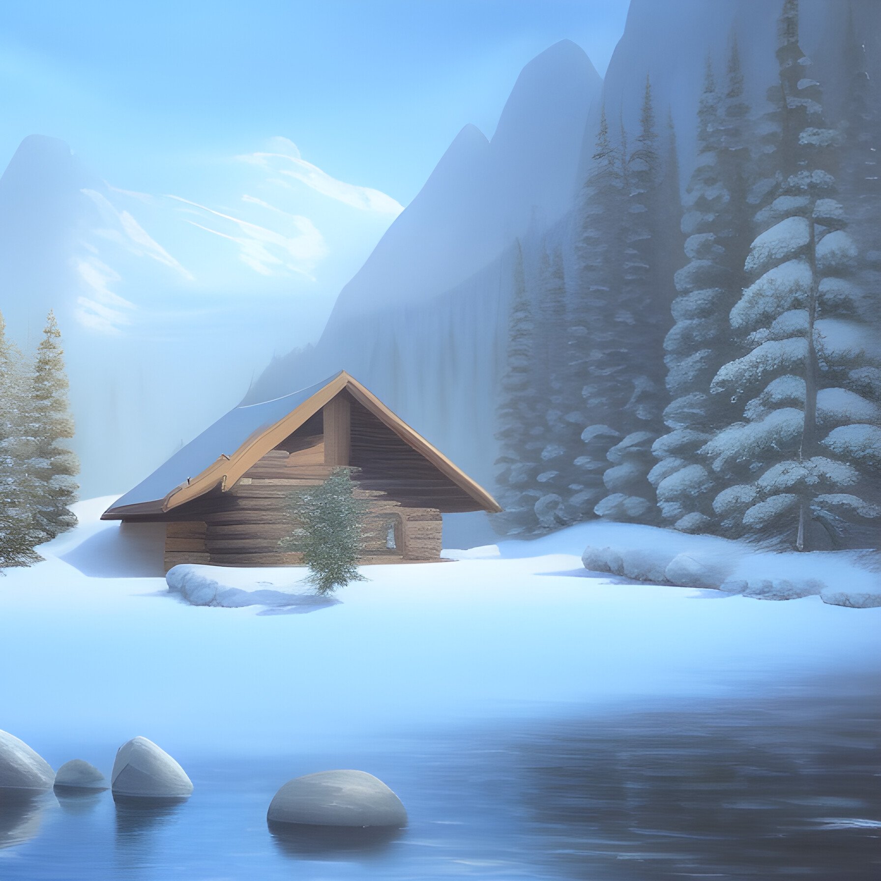 ArtStation - Winter Cabin