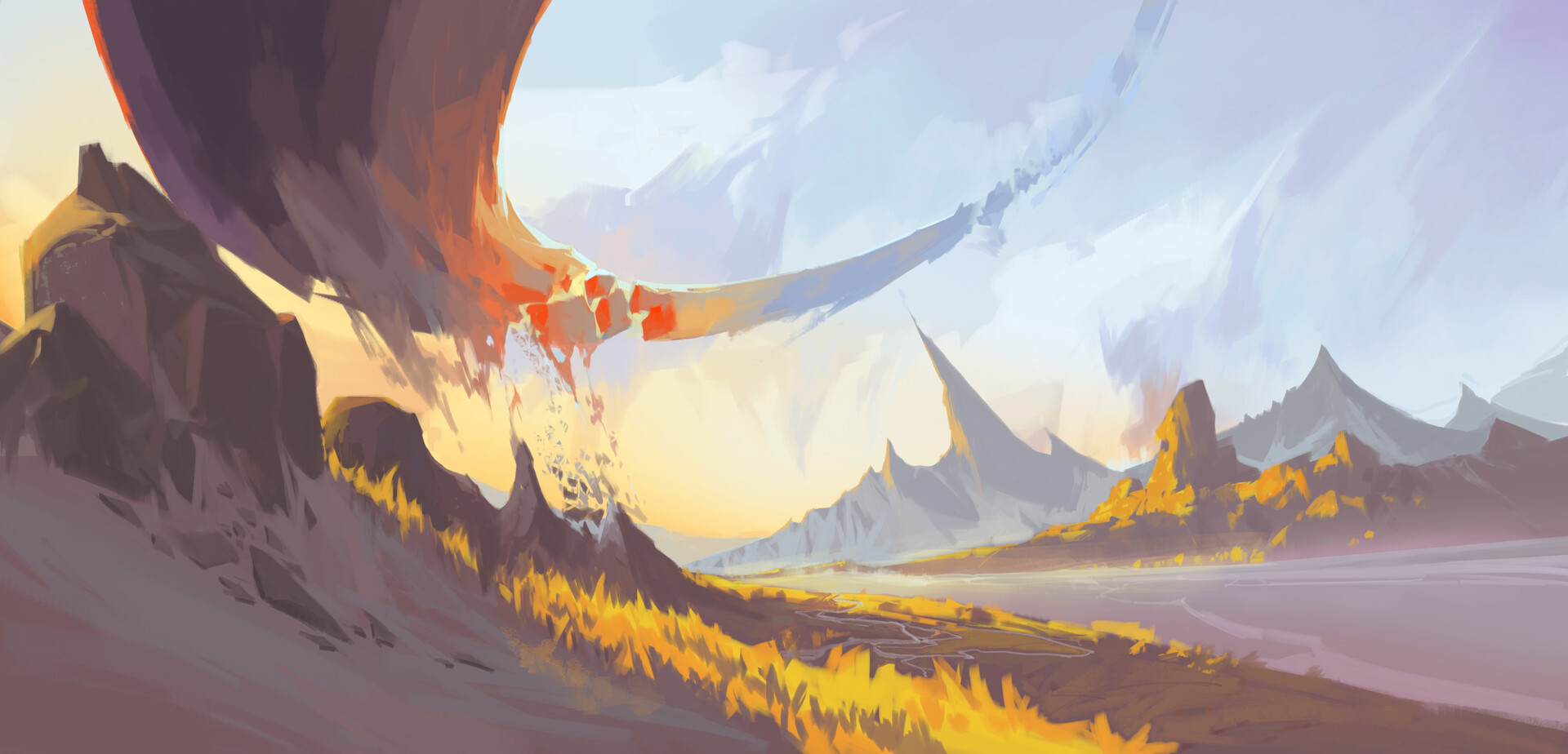 ArtStation - An arc of mountains