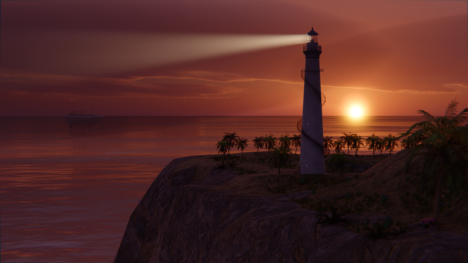 ArtStation - Lighthouse Sunset