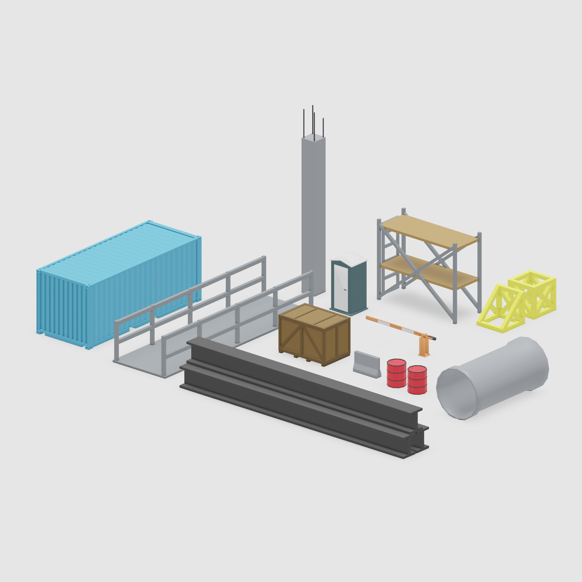 ArtStation - Low Poly Construction Site Assets