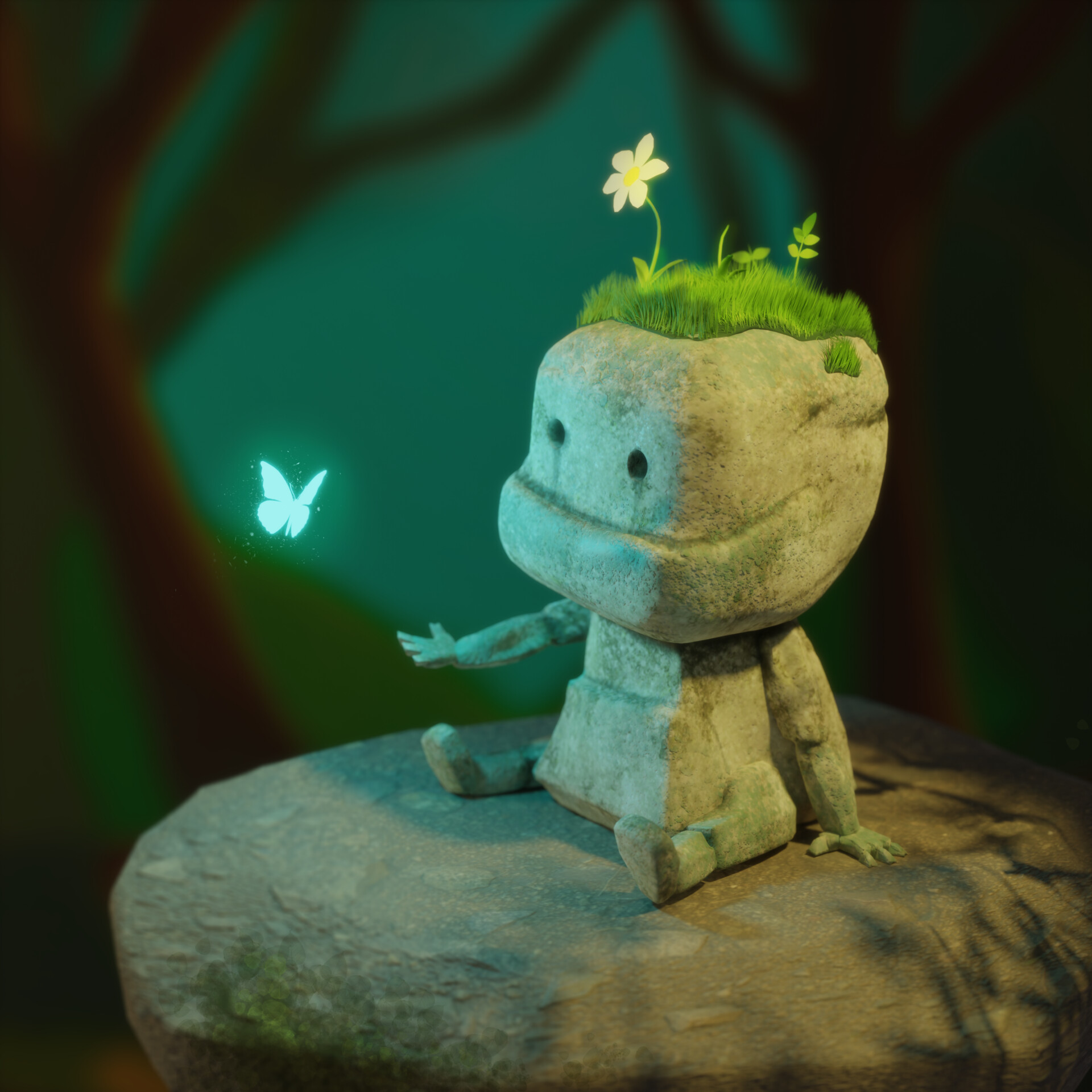 ArtStation - Little stone statue