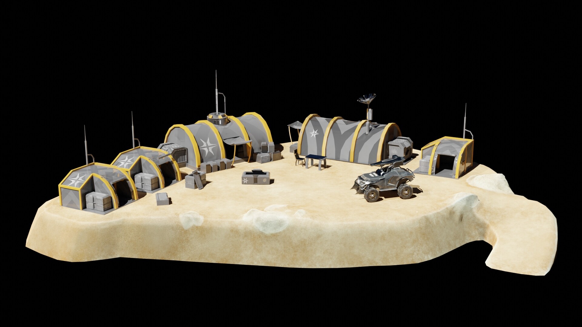 ArtStation - Stylized Military Camp Scene