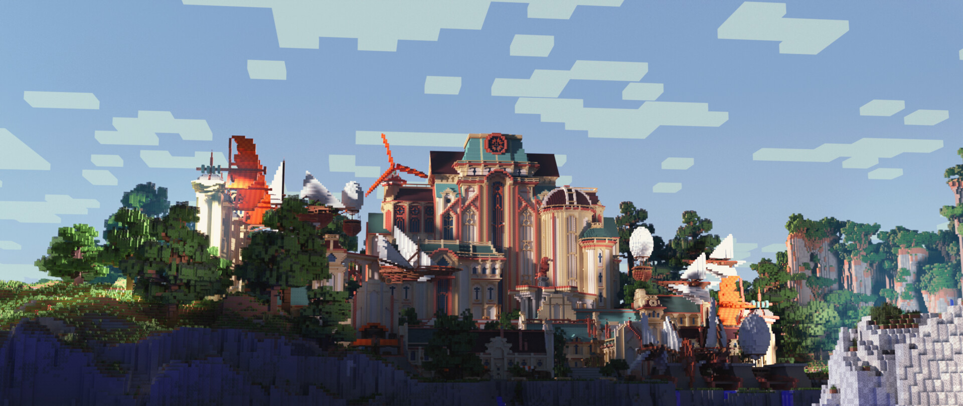 ArtStation - Port city of Pinnarin for PMC & NVIDIA Minecraft BuildEvent