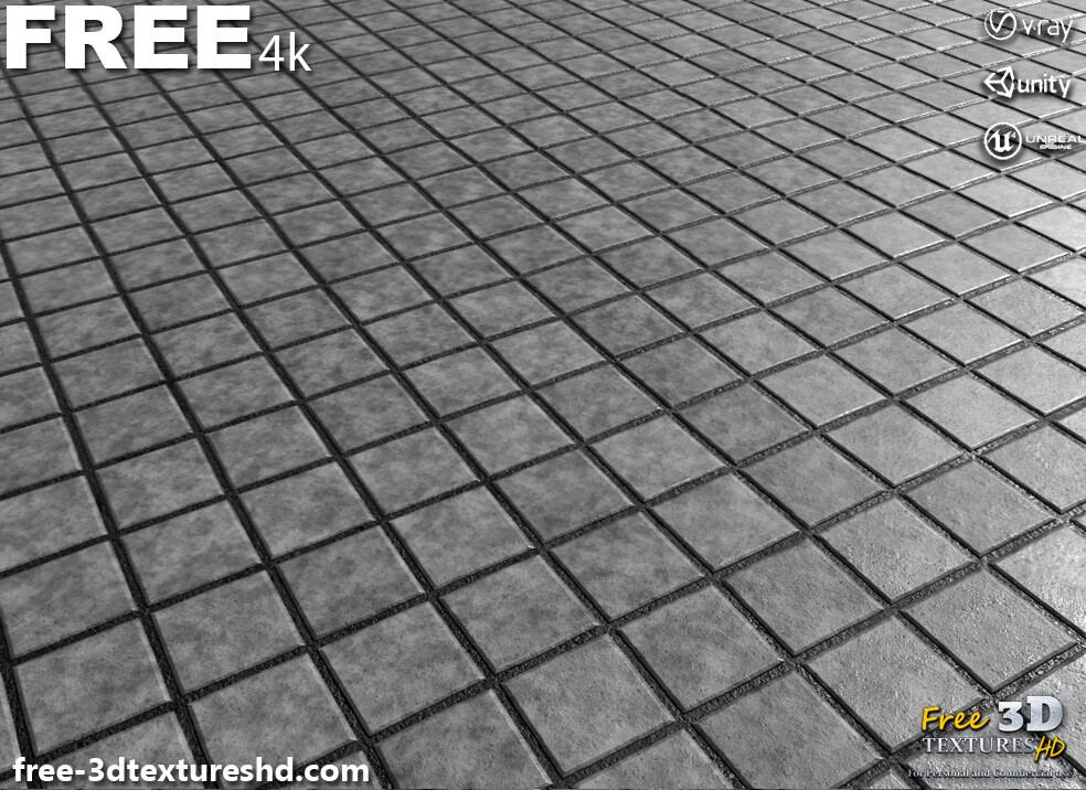 3D textures PBR free Download - Concrete Tile Pavement 3D Texture PBR ...