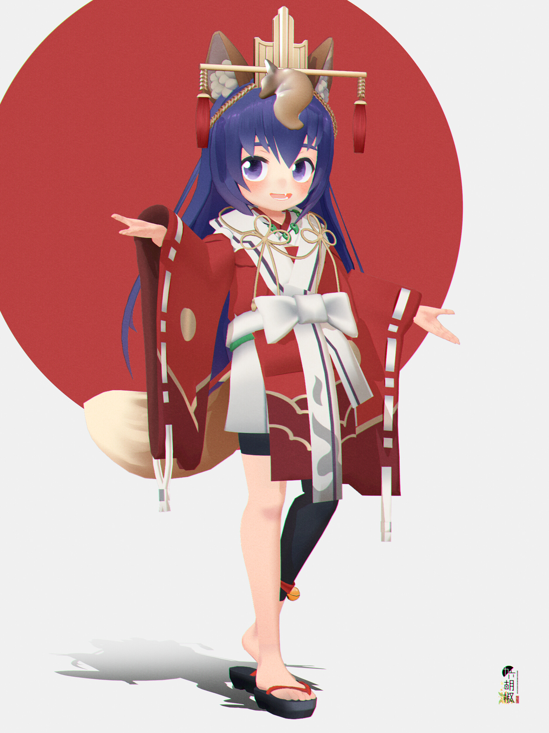 ArtStation - 3D model / Vtuber_Miku（巫狗）