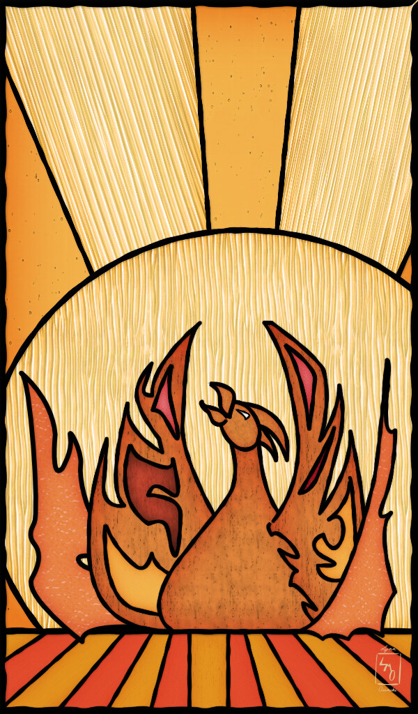 ArtStation - Phoenix in stained glass