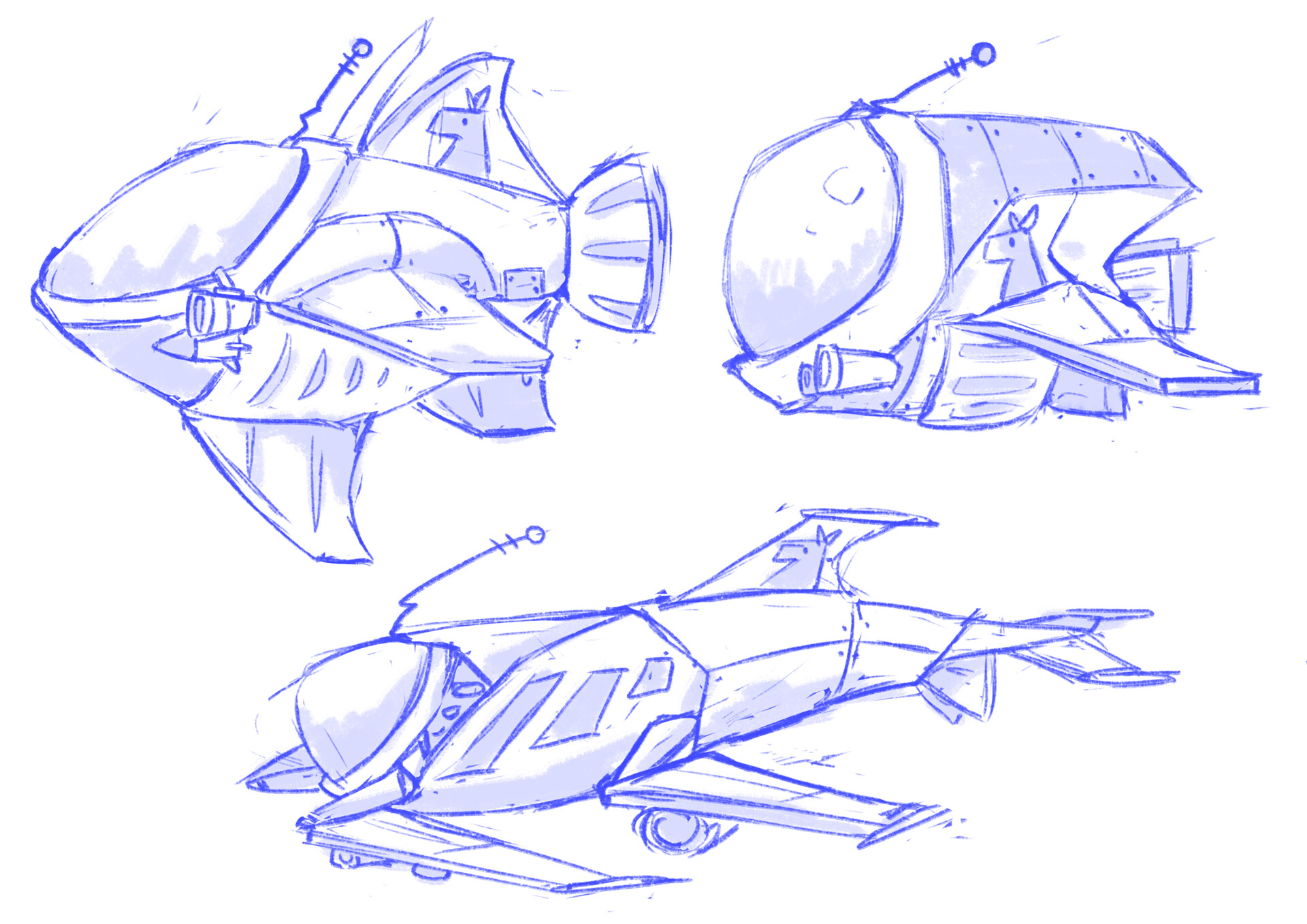 ArtStation - Spaceship - Concept Art - O2 Panic - 48 Game Jam 2021
