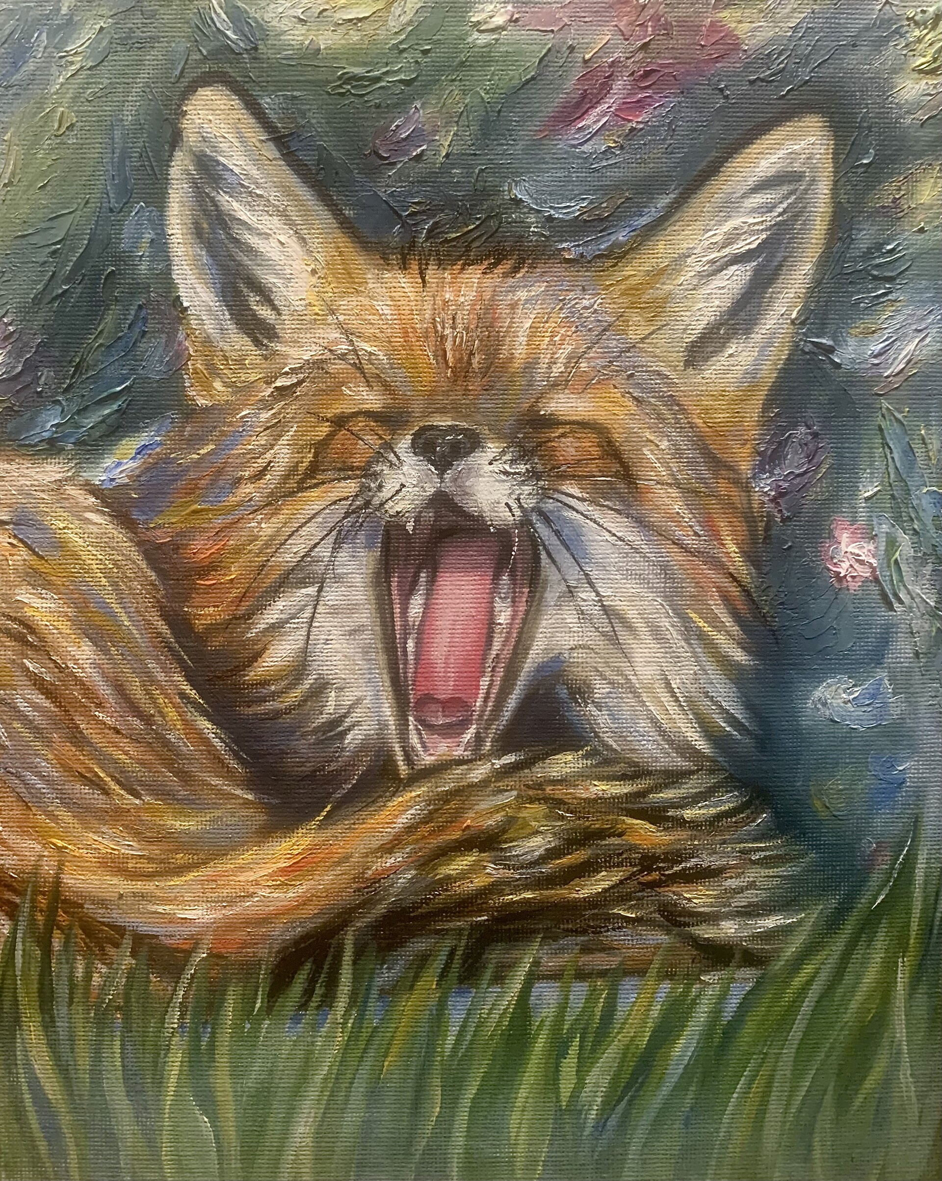 ArtStation - Yawning fox