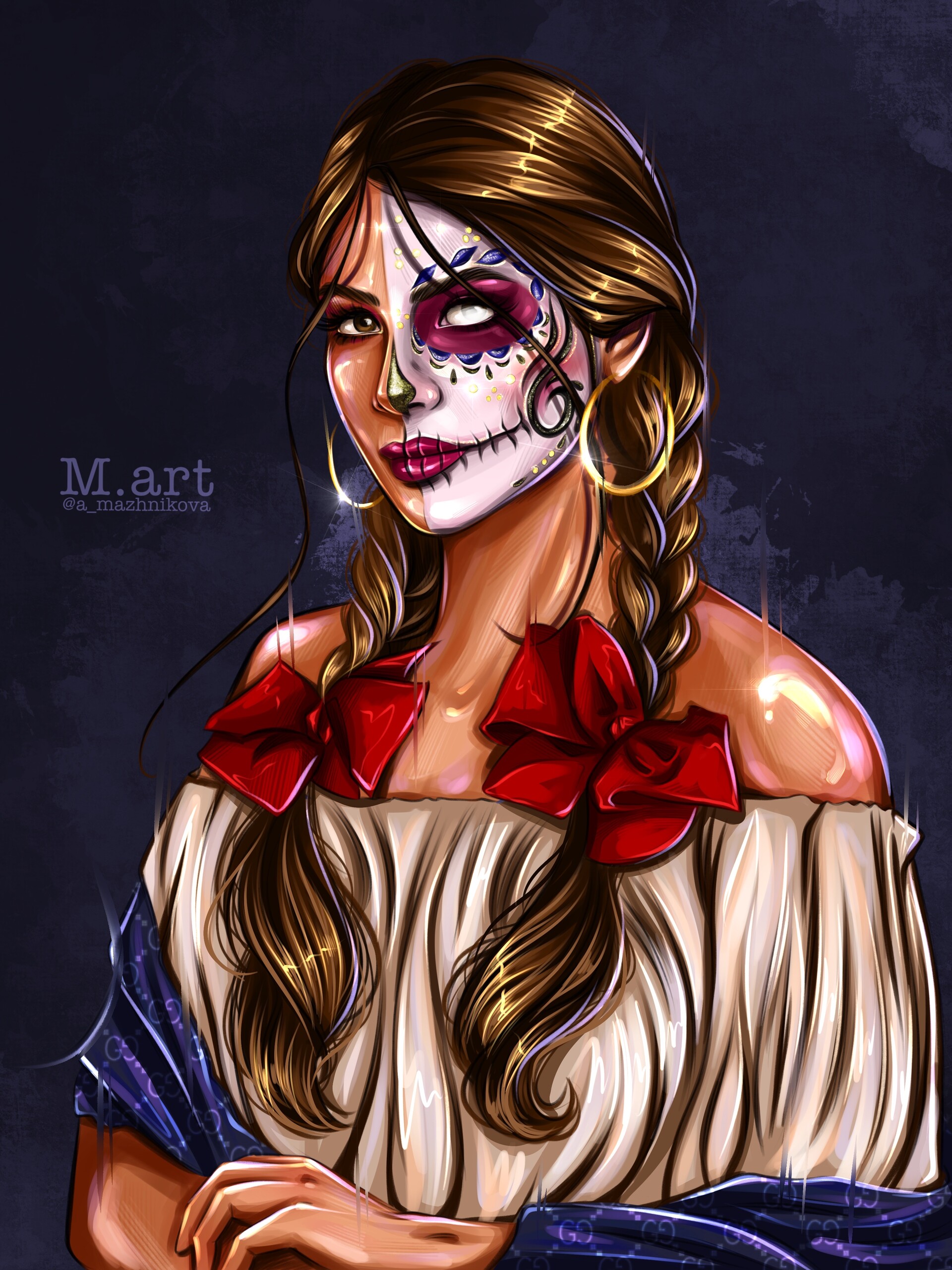 ArtStation - Day of the Dead in Mexico. Santa Muerte. Katrina.