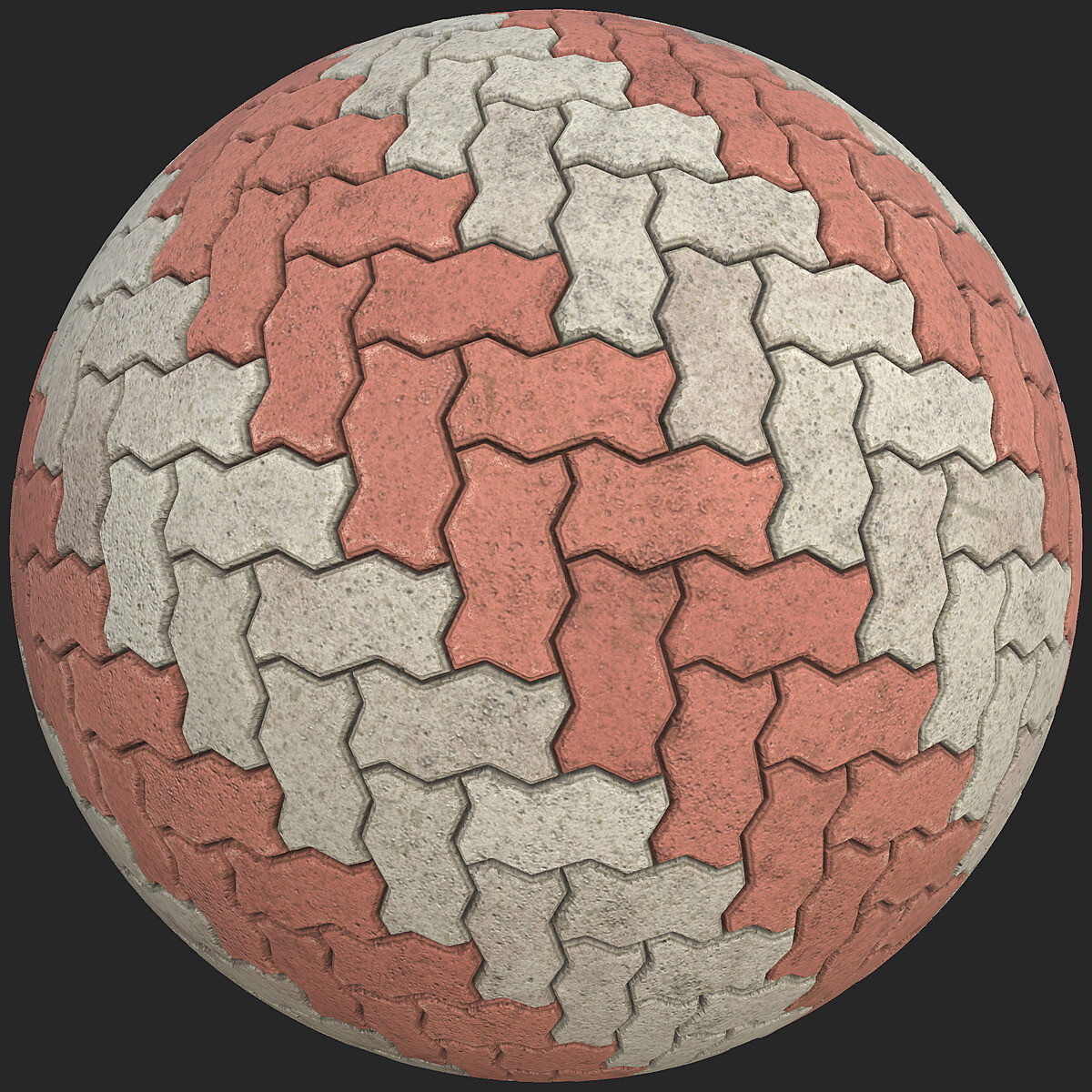 ArtStation - Zigzag Unipaver Blocks in Herringbone with Alternating Diagonals