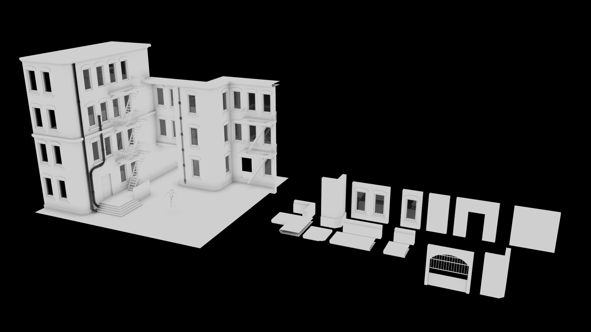 ArtStation - Alleyway Building Kit