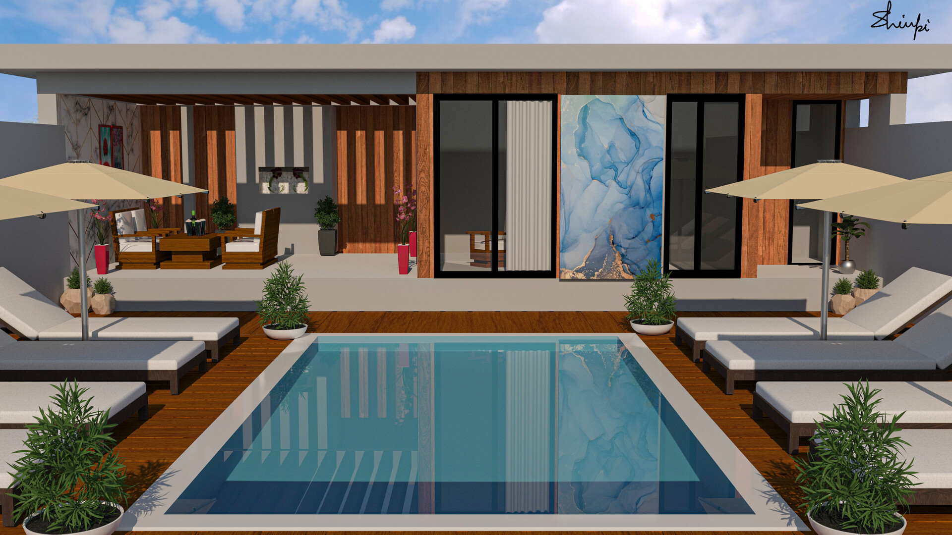 ArtStation - Out door swimming pool