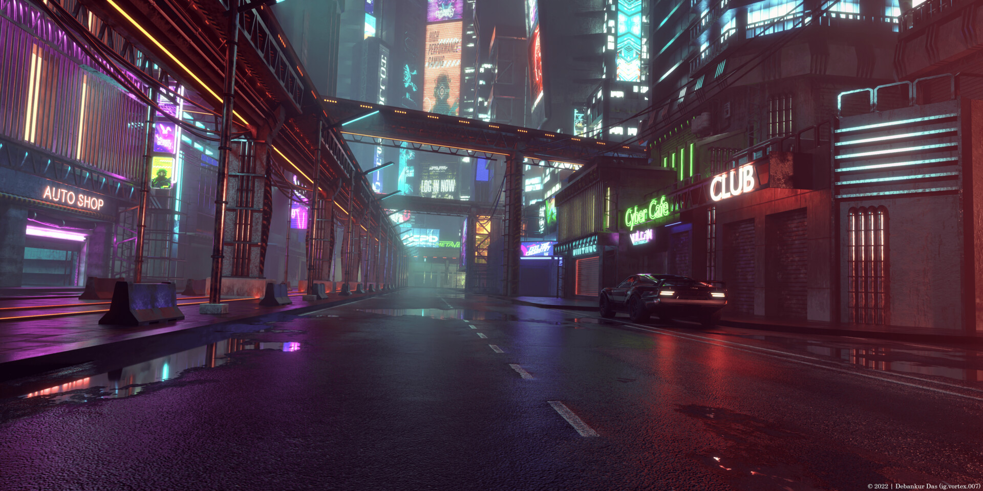 sci fi street background