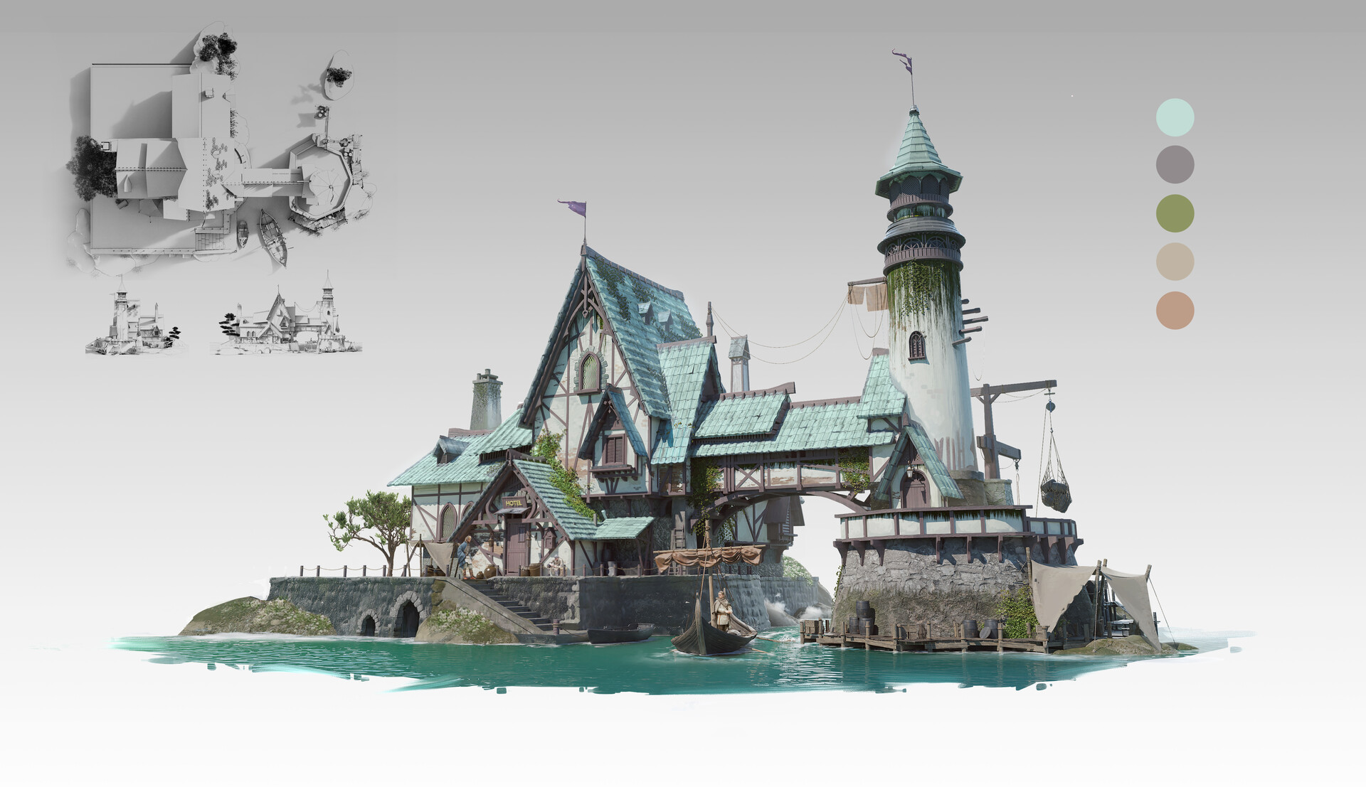 ArtStation - 中世纪海边民居/Medieval seaside dwellings