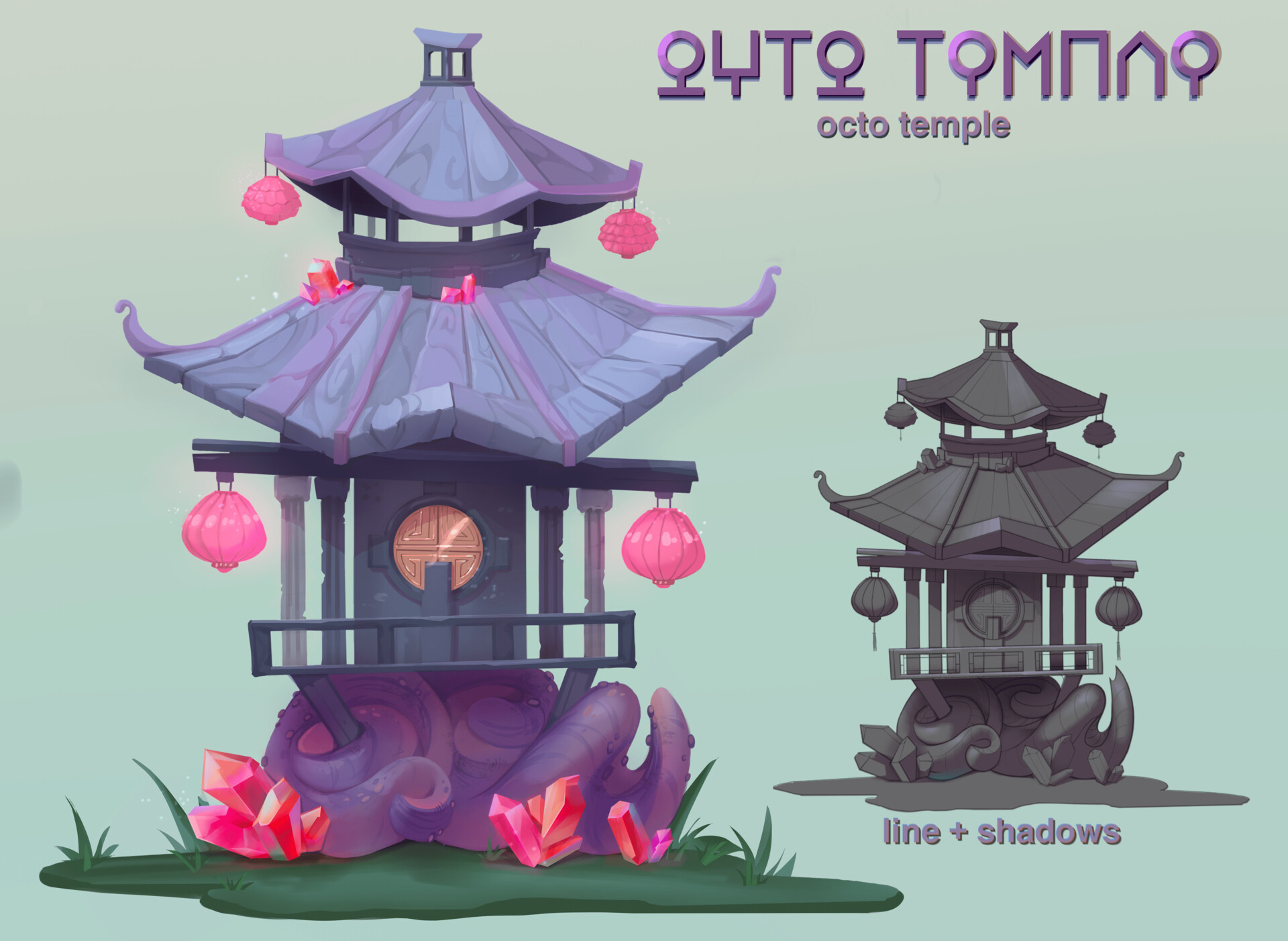 ArtStation - Octo temple 2D concept