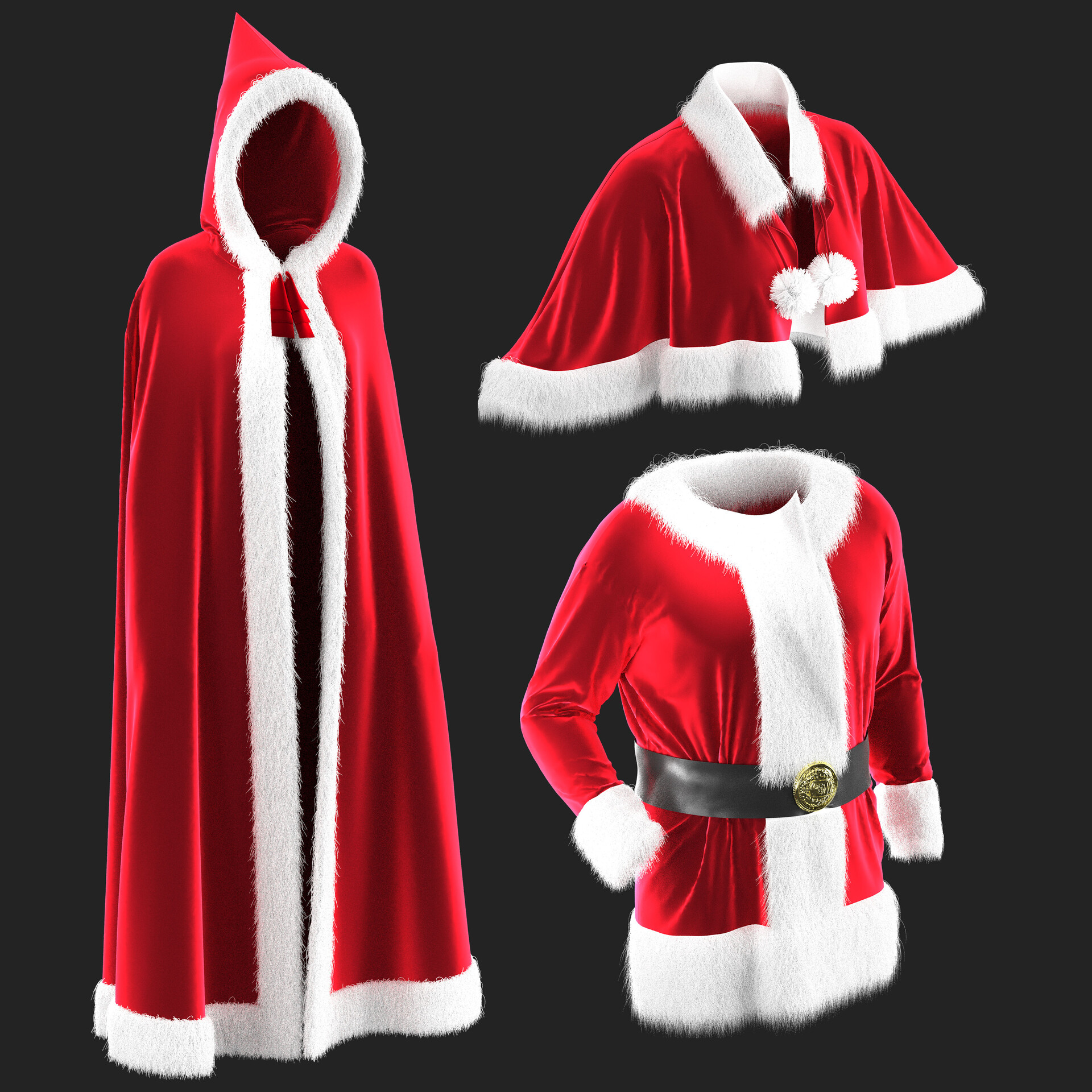 ArtStation - PAPA / MAMA NOEL CLOTHES + FAMILY CHRISTMAS OUTFITS (SANTA ...
