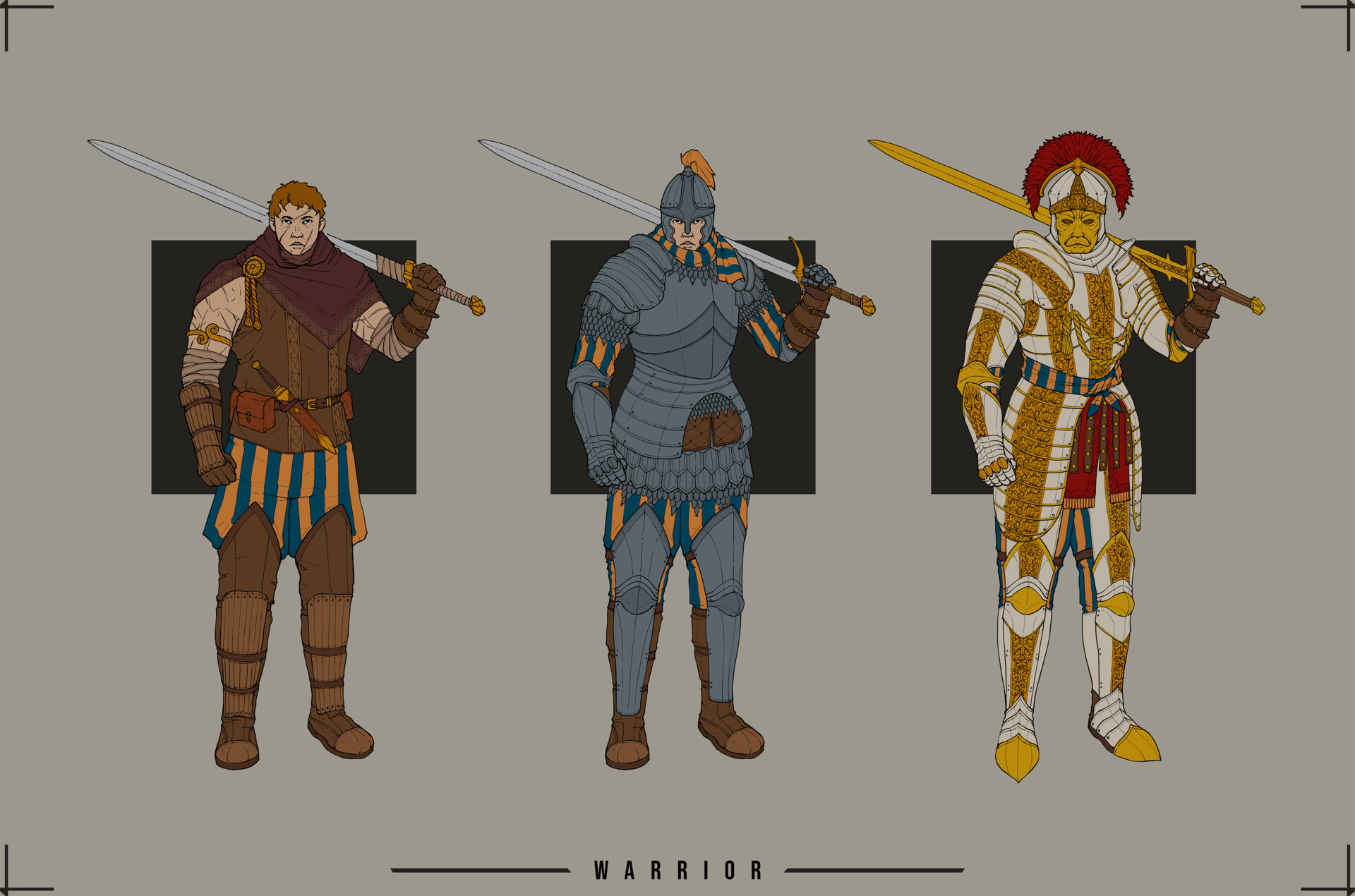 ArtStation - Warrior Character Class Variation - RPG Fantasy
