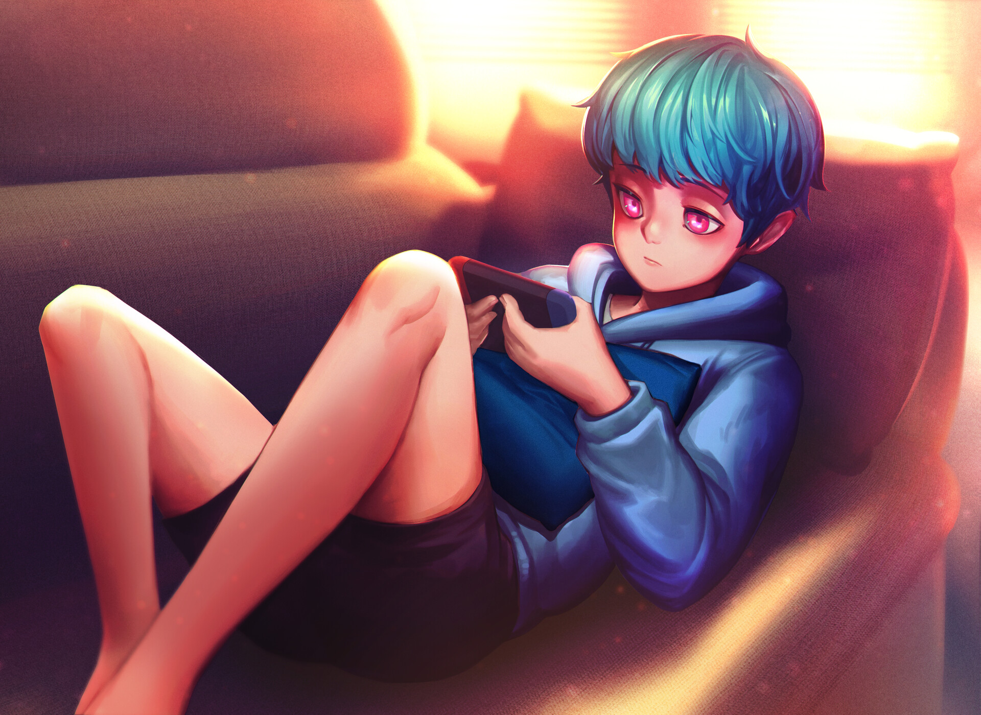 ArtStation - Boy Playing Switch