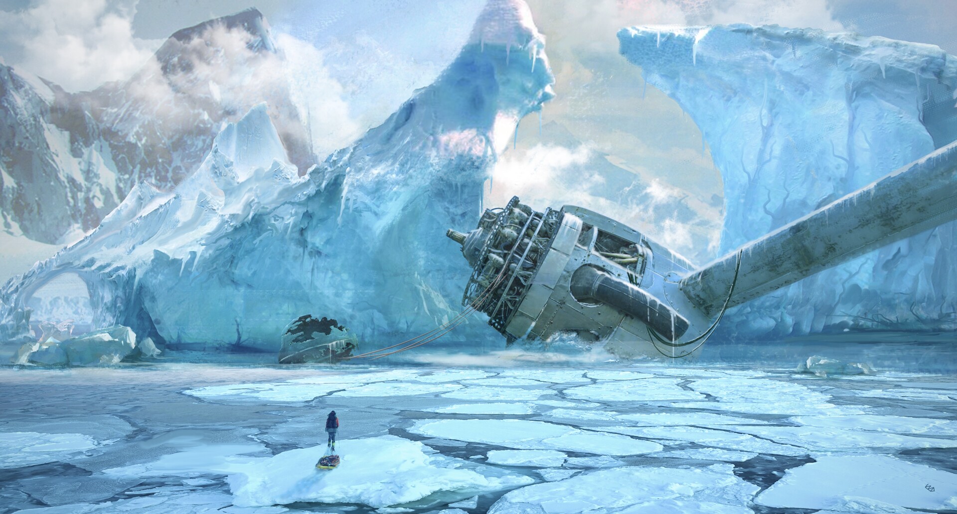ArtStation - Relic tech in the ice - daily artwork