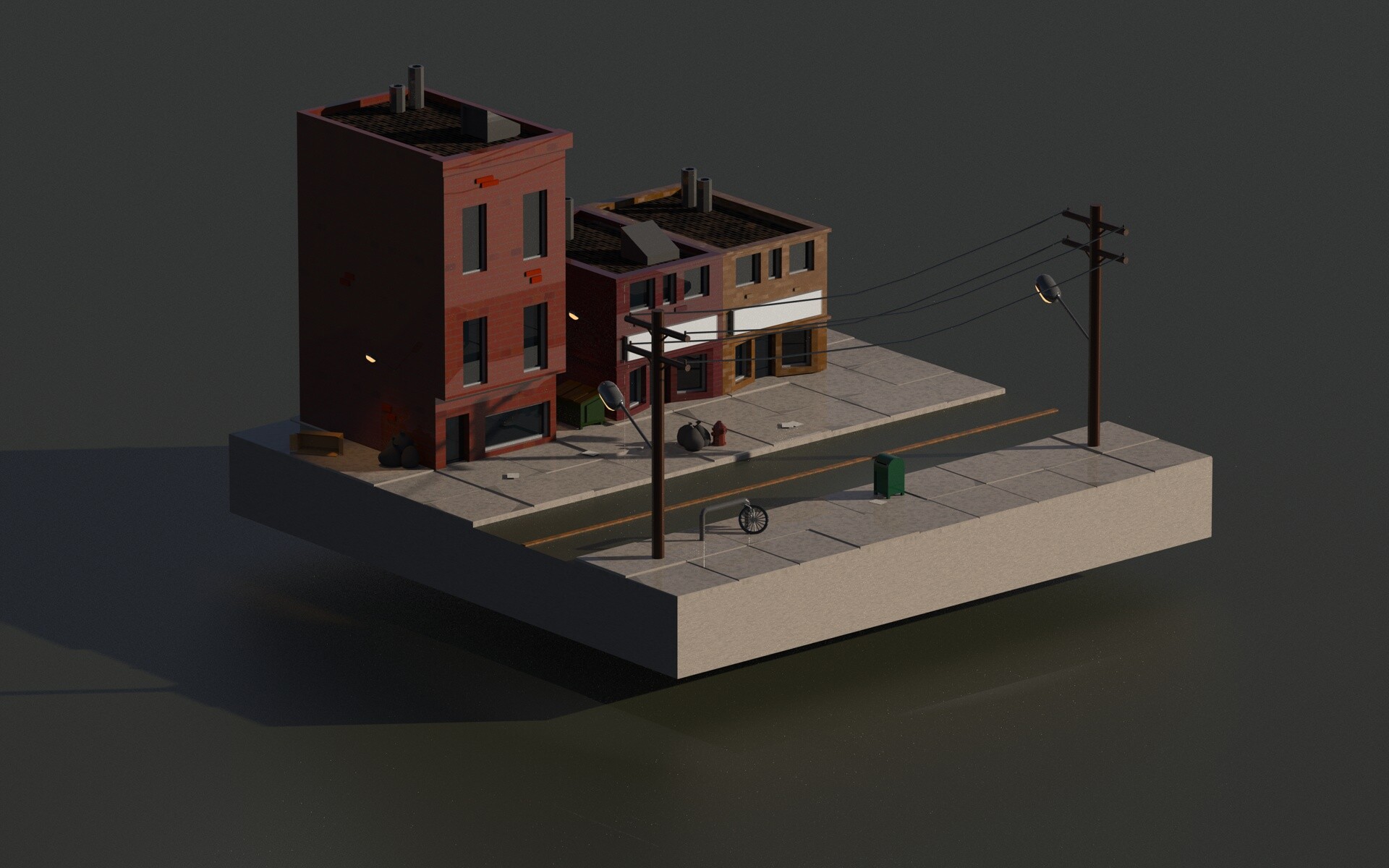 ArtStation - Low Poly Shady Alley