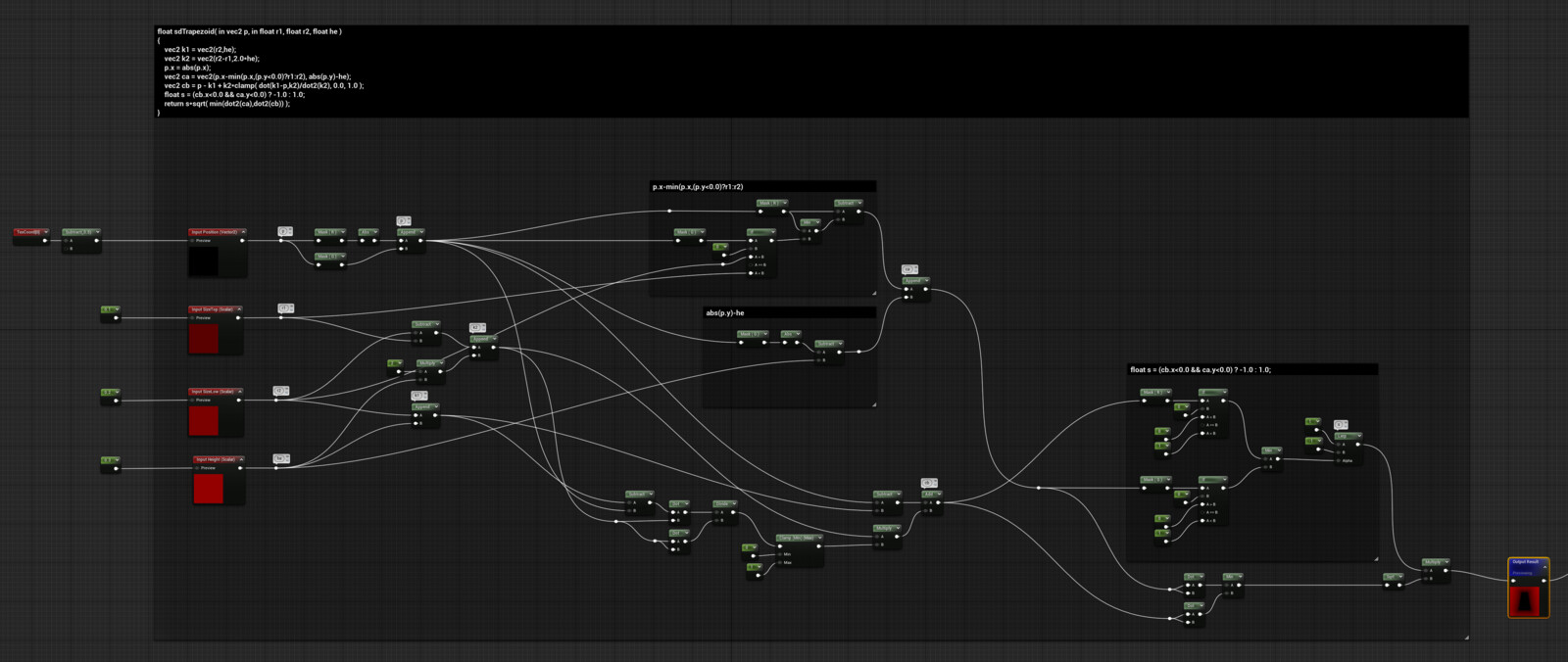 Fabrizio Bergamo - 2D SDF - Advanced Shapes - Material Function Library UE5