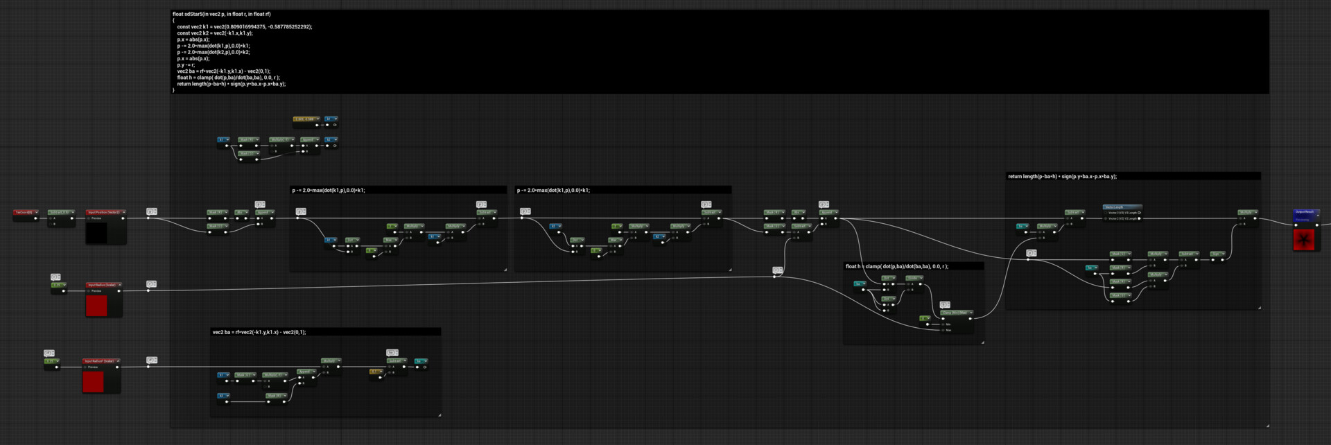 Fabrizio Bergamo - 2D SDF - Advanced Shapes - Material Function Library UE5