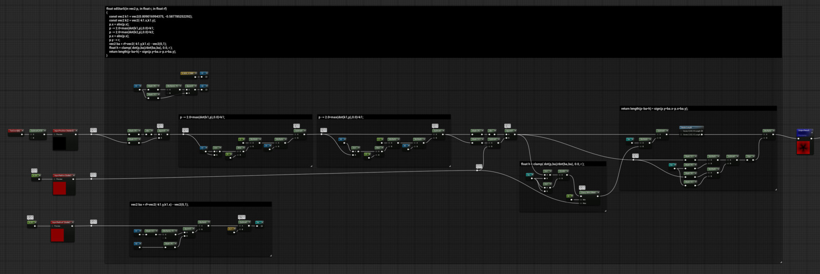 Fabrizio Bergamo - 2D SDF - Advanced Shapes - Material Function Library UE5