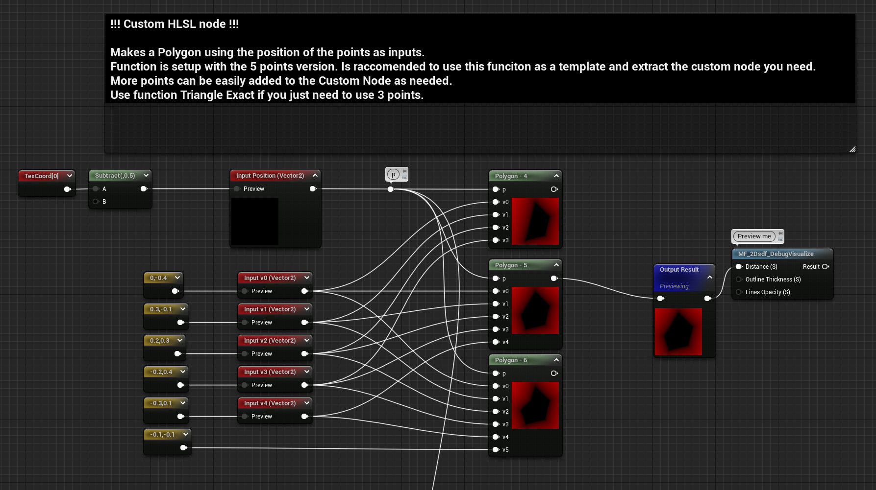 Fabrizio Bergamo - 2D SDF - Advanced Shapes - Material Function Library UE5