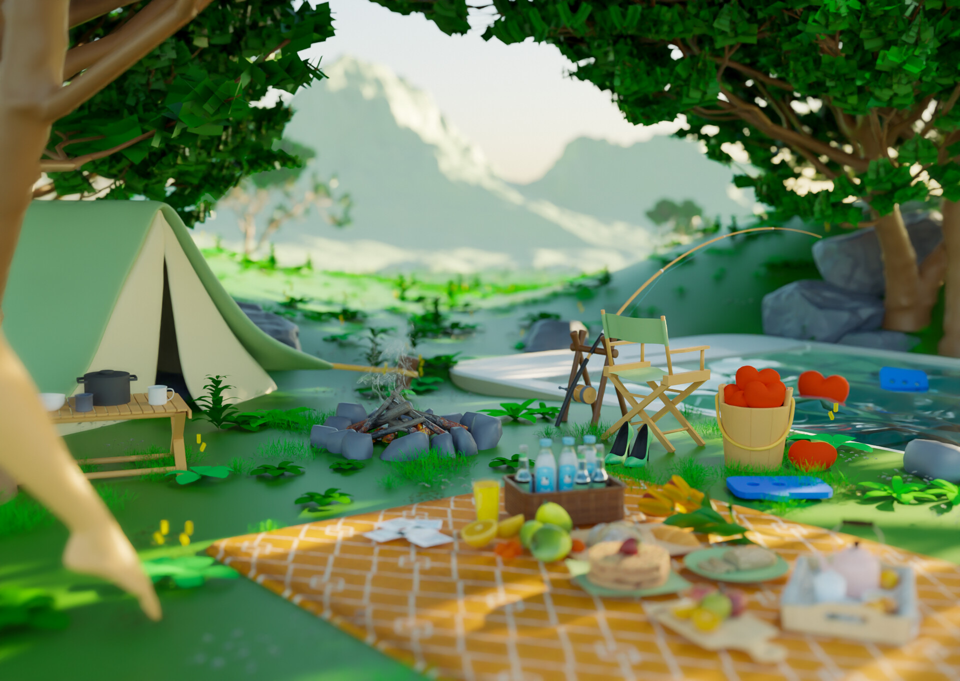 ArtStation - Camping And Socializing