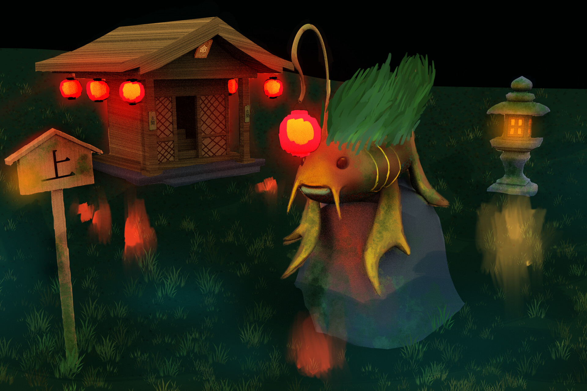 ArtStation - Yokai Concept - Folio for 3D Animation Project uni subject