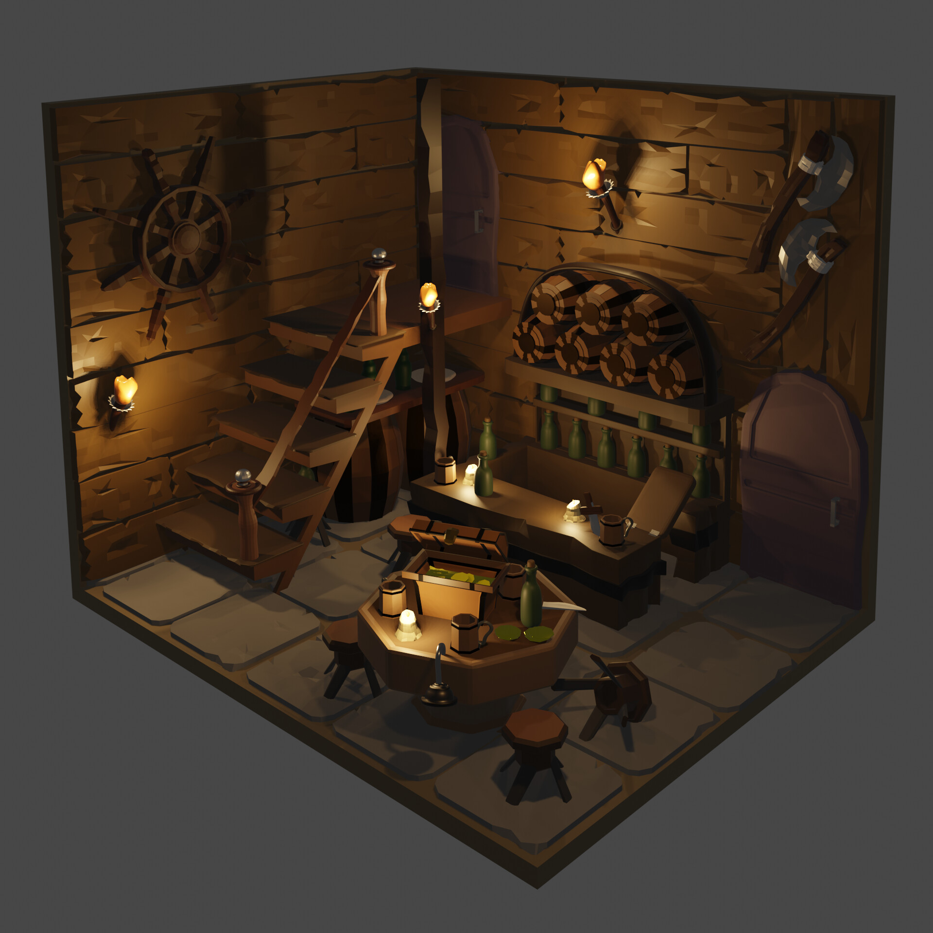 ArtStation - Low Poly Pirate Tavern