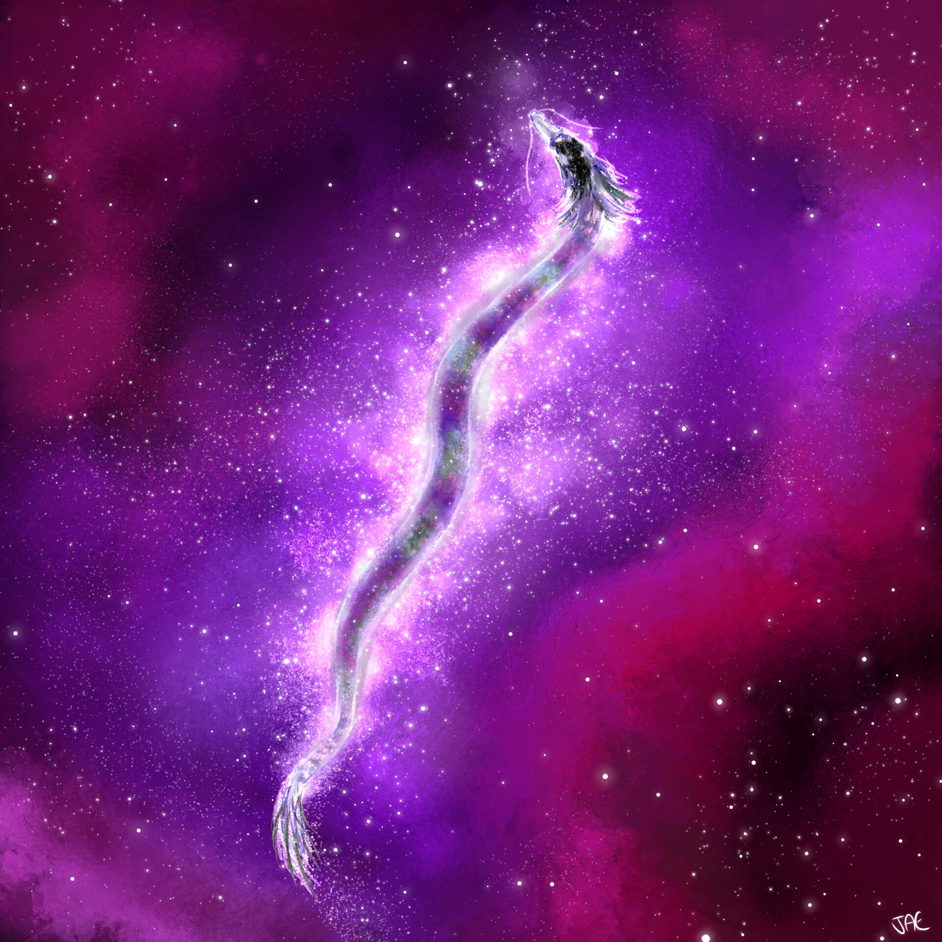 ArtStation - Space Dragon Painting