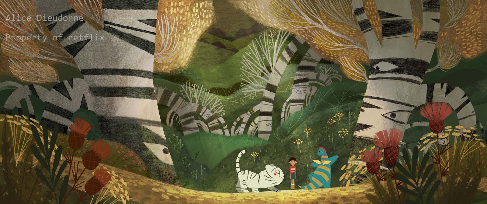 ArtStation - My father's dragon early concept: wild island