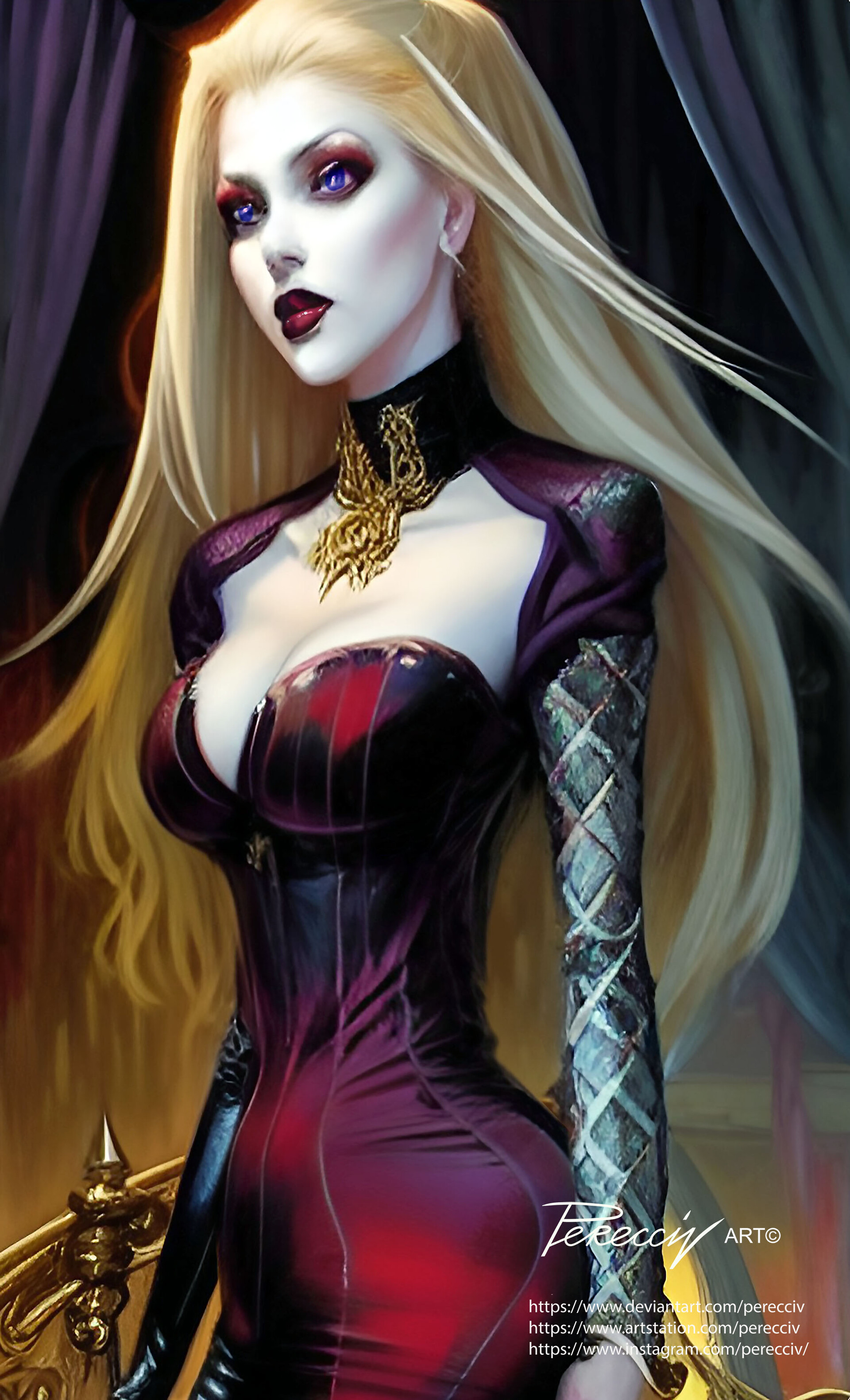 ArtStation - Blonde girl gothic
