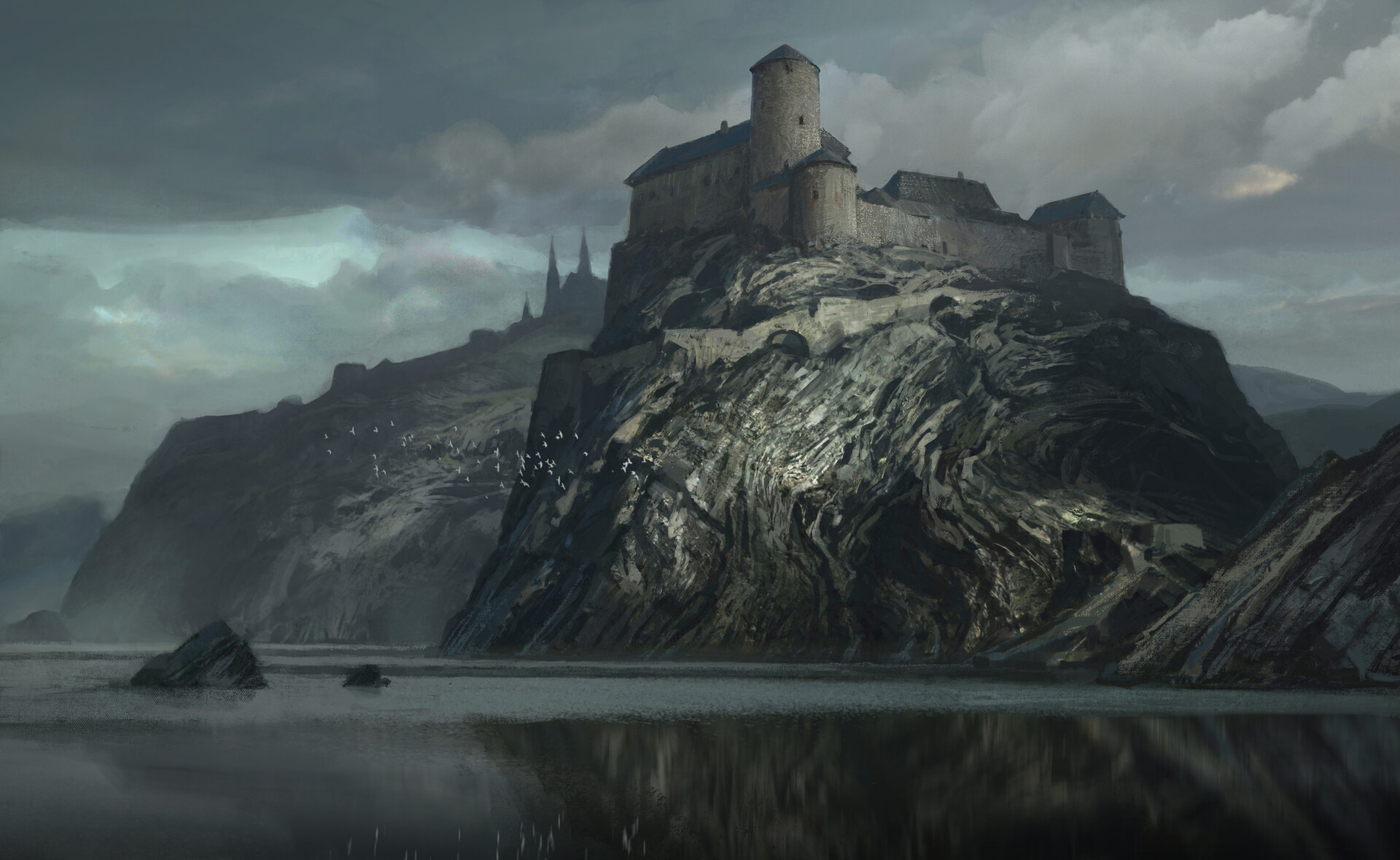 ArtStation - A Castle on a Cliff