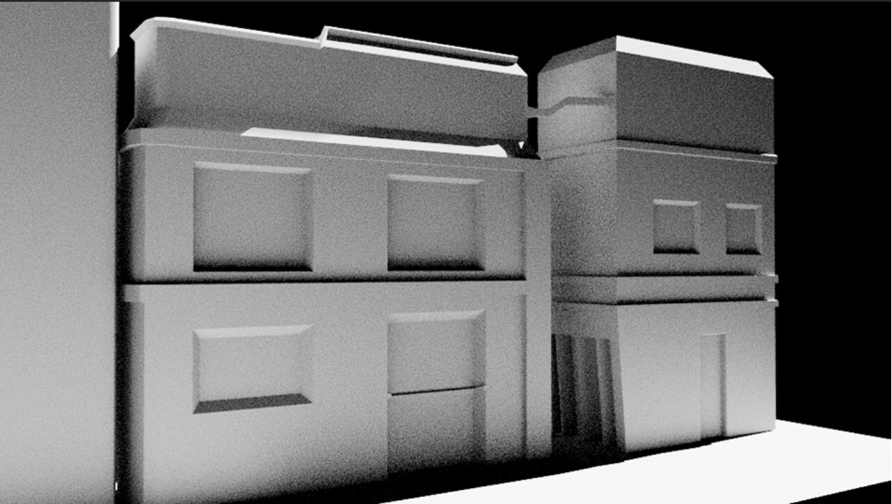 ArtStation - Rough Street Building Block Out Render