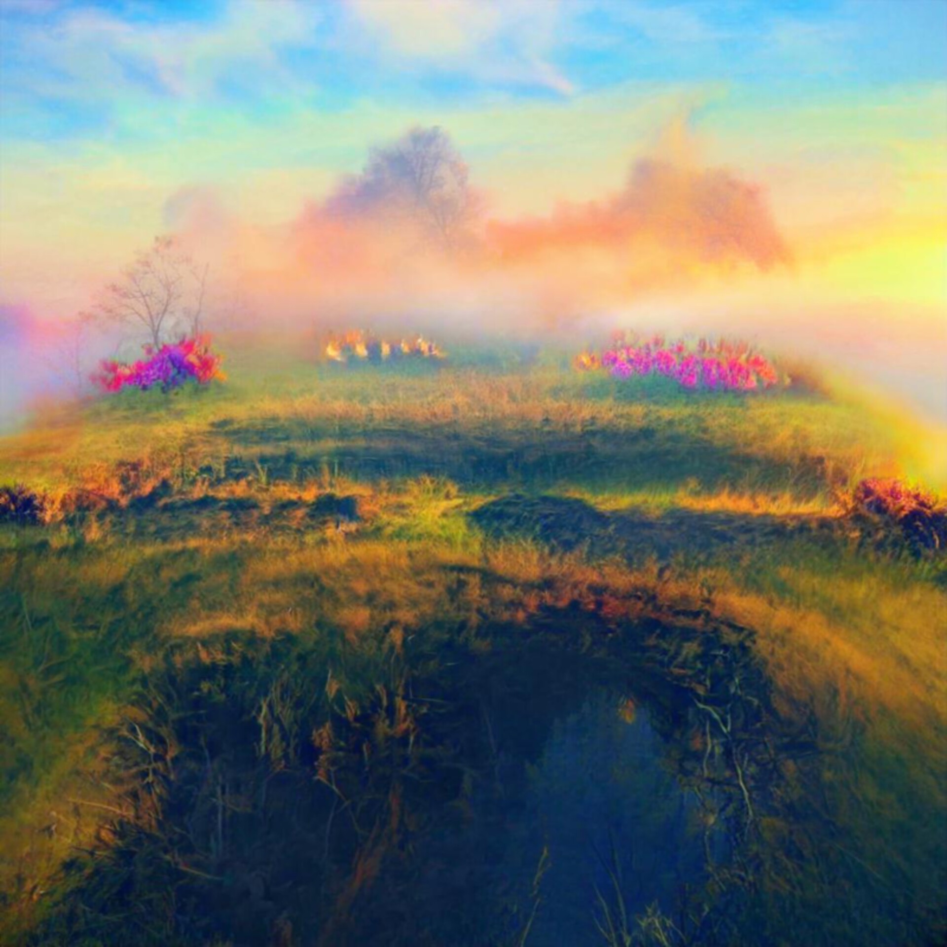 ArtStation - The Rainbow Foggy Marsh