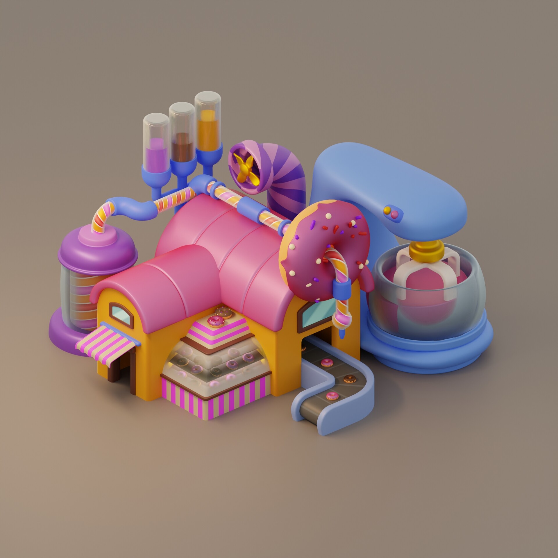 ArtStation - Donut Factory - Case Study for a mobile game