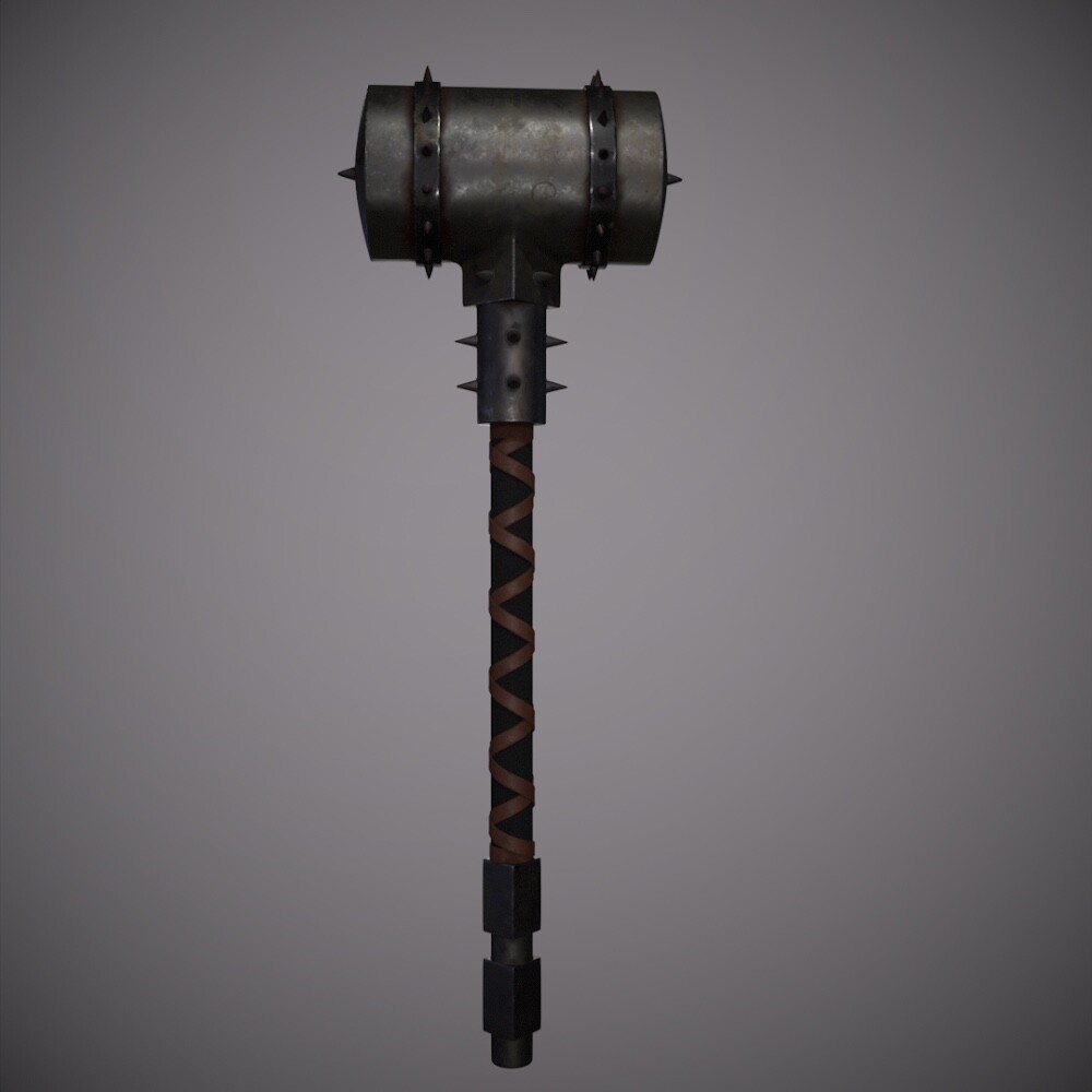 ArtStation - Spiked war hammer