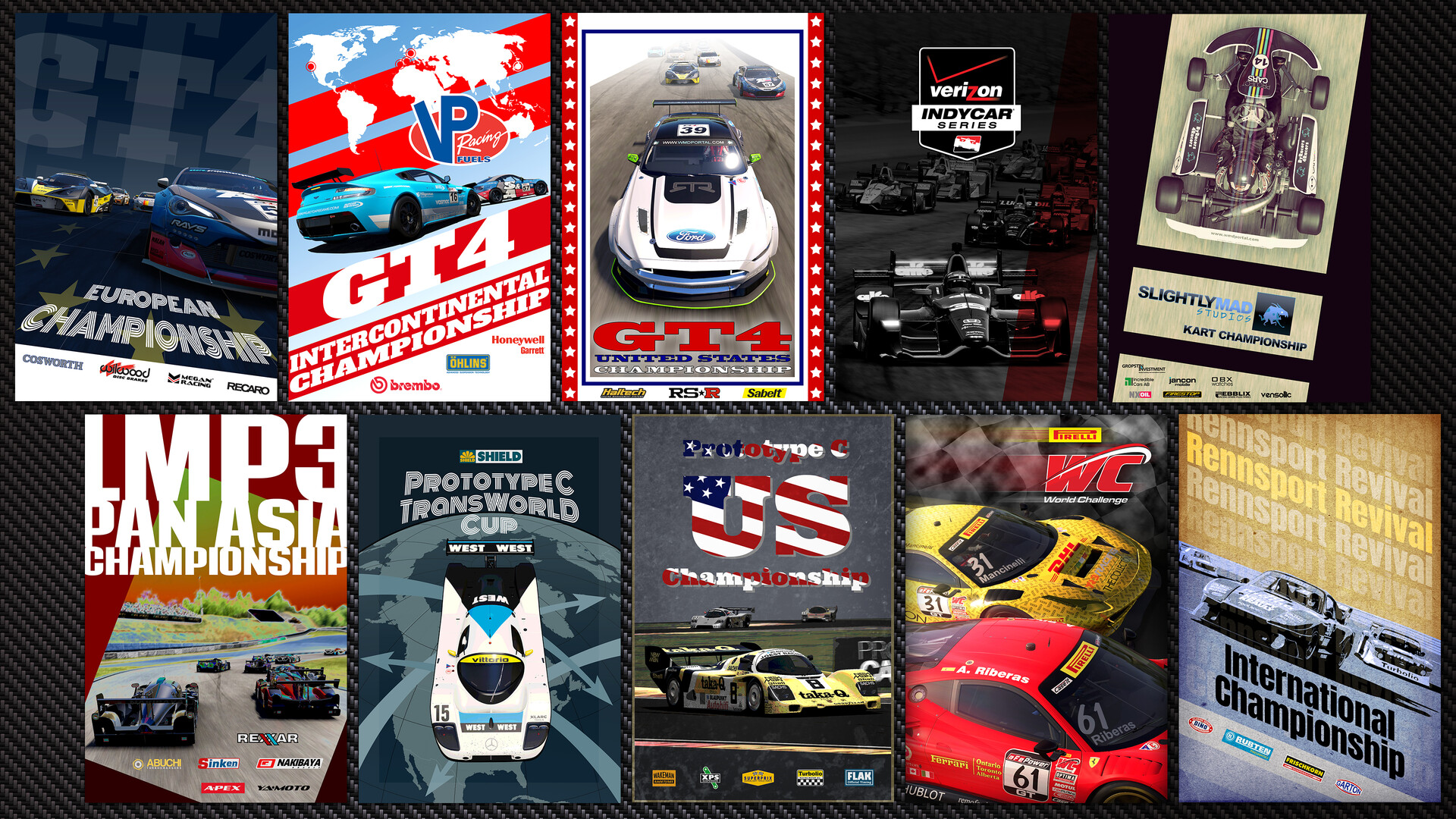Jaroslav Turna - Graphic design for race series posters - Project CARS 2