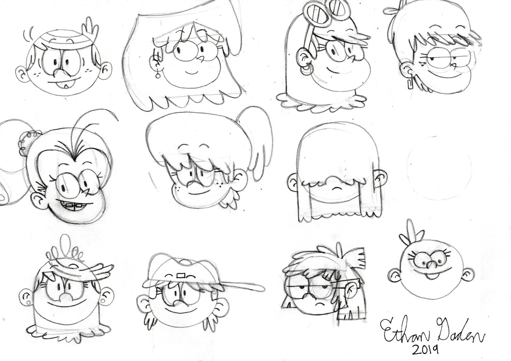 ArtStation - Loud Siblings Sketch (2019)